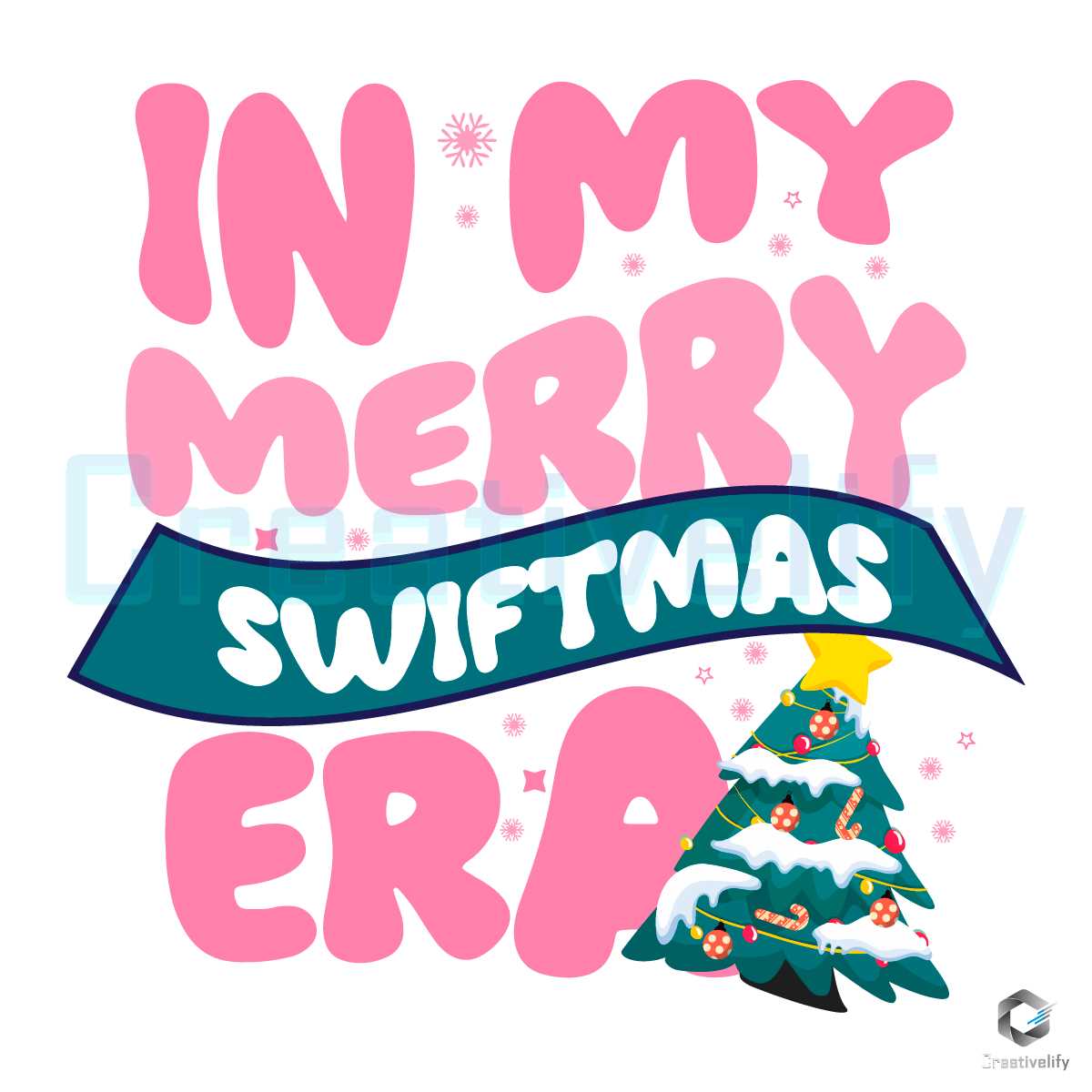 Free Merry Swiftmas Era SVG Retro Christmas Tree File | Inspire Uplift
