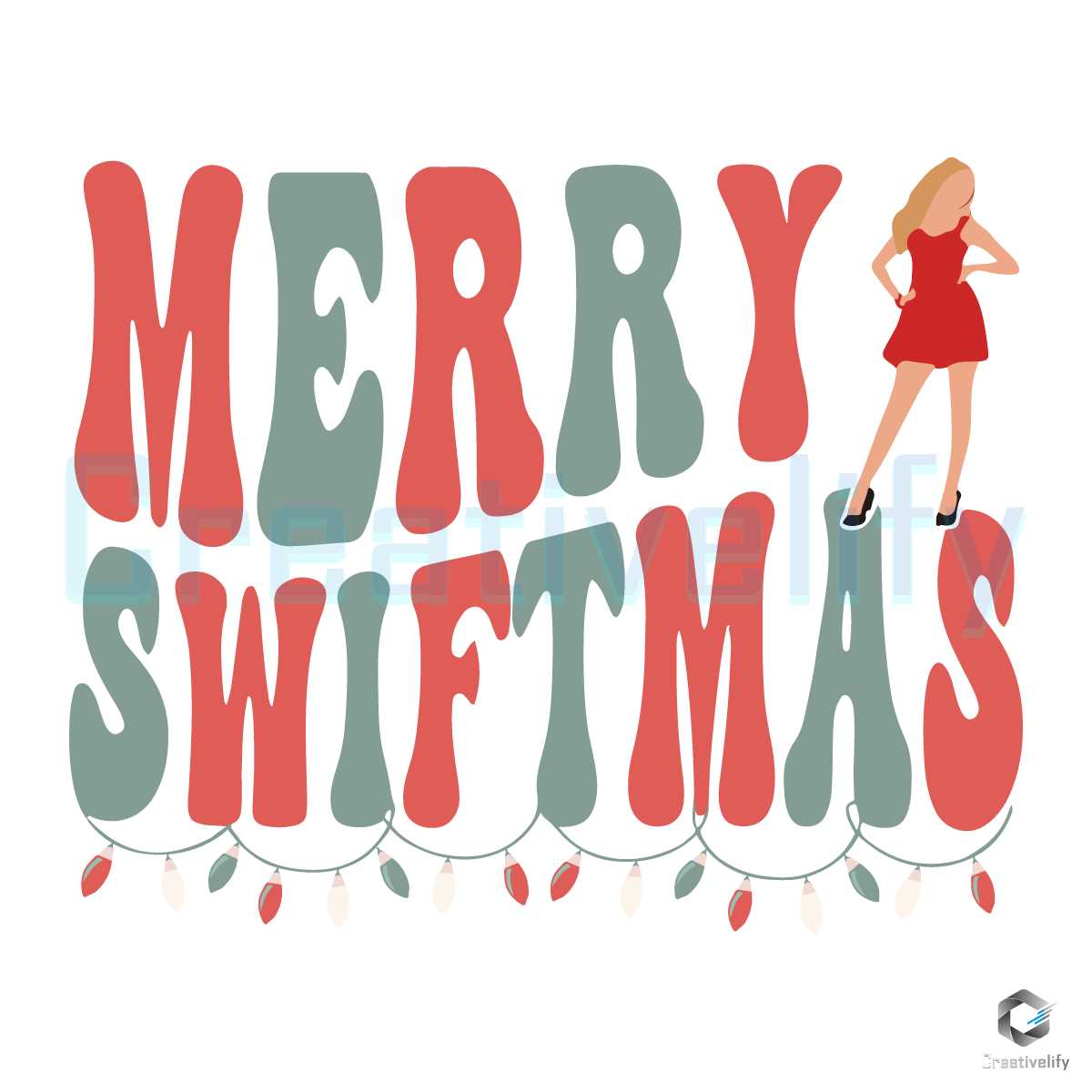 Free Merry Swiftmas SVG Christmas Lights Cutting File | Inspire Uplift