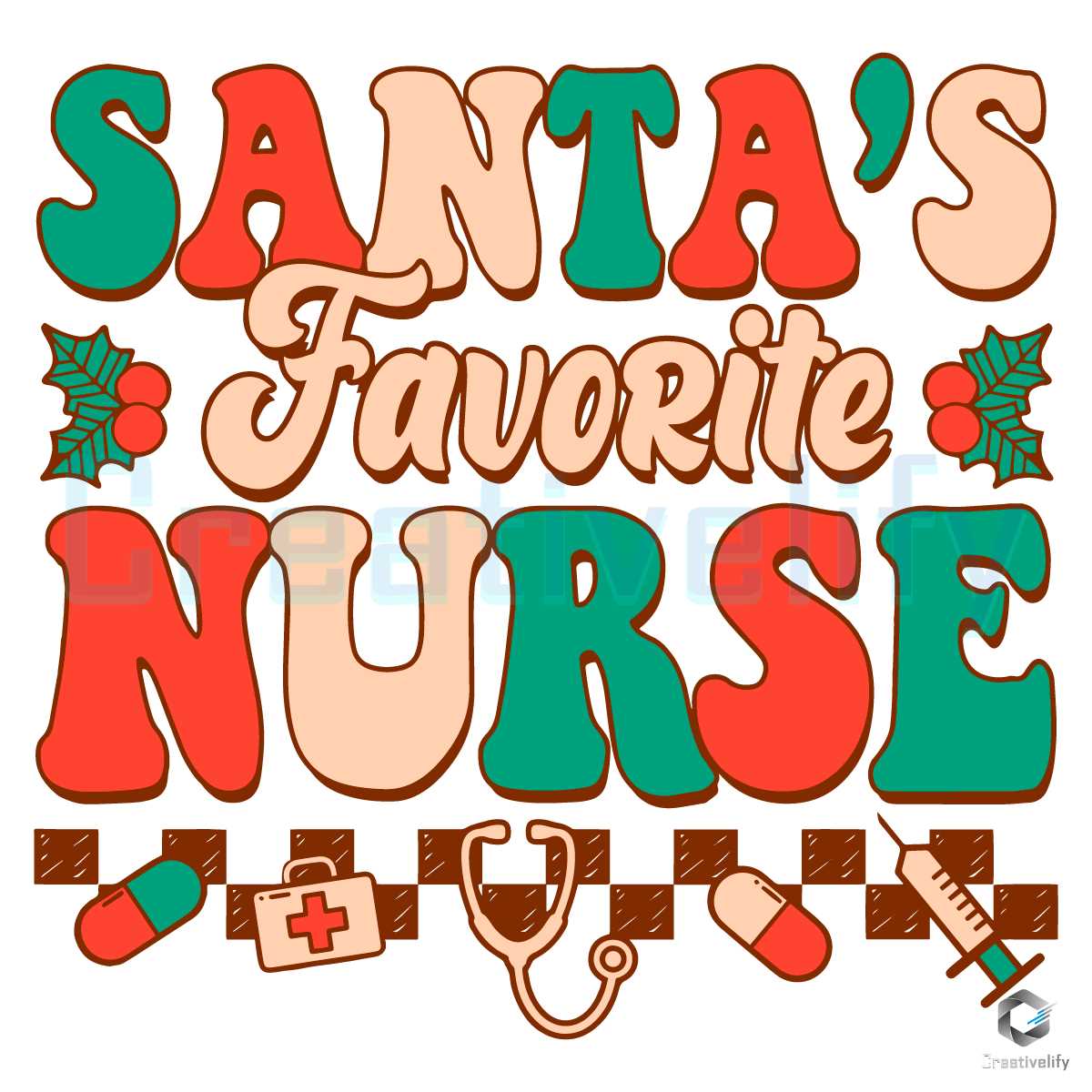 Free Santas Favorite Nurse SVG Christmas Cricut File | Inspire Uplift