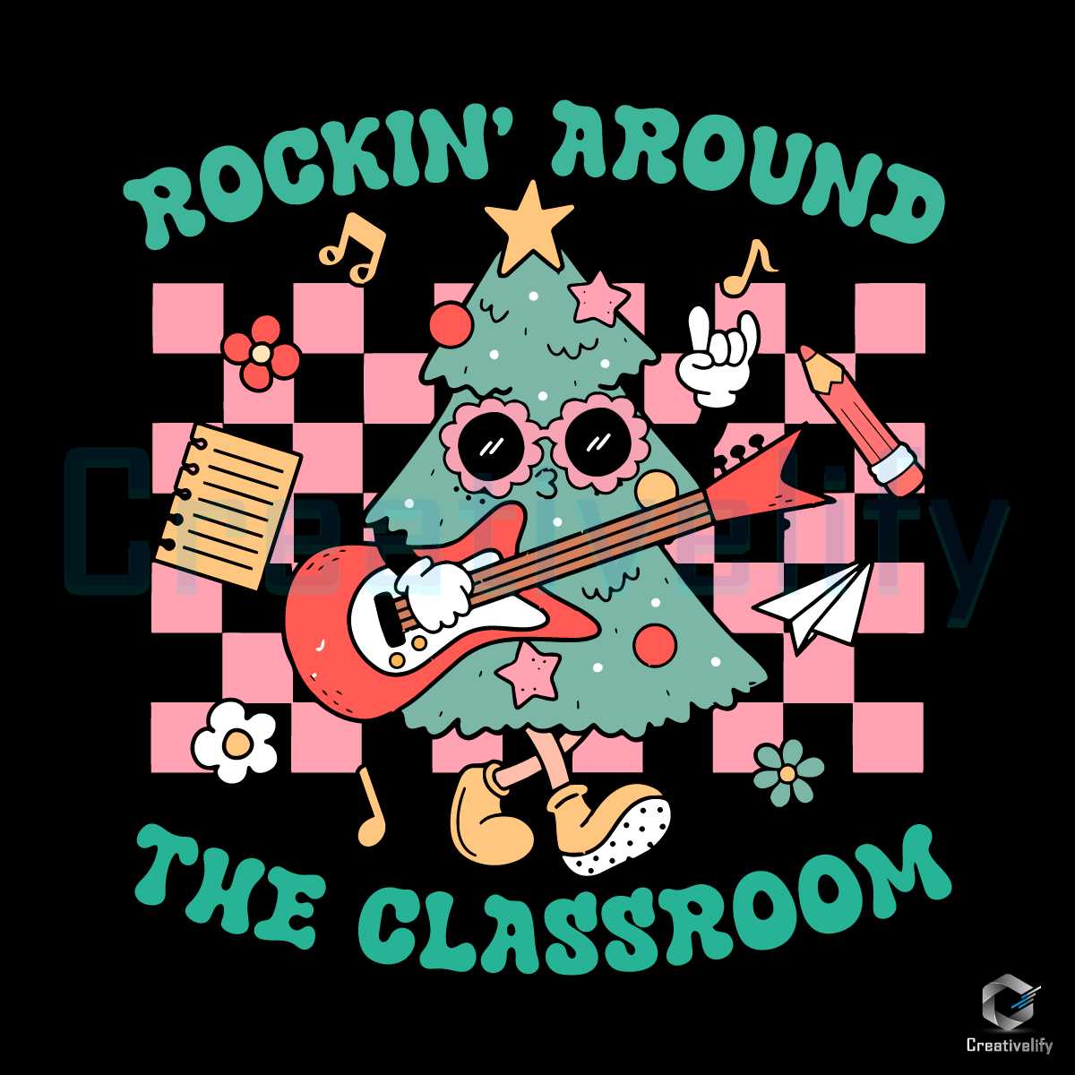 Funny Rockin Around The Classroom SVG Christmas Tree File | Inspire Uplift