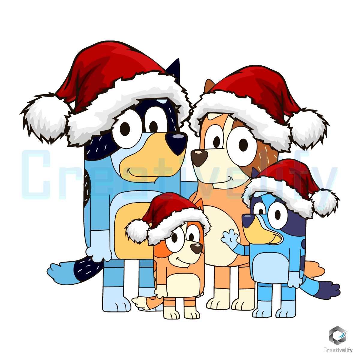 Santa Bluey Family SVG Merry Xmas Graphic Design File | Inspire Uplift