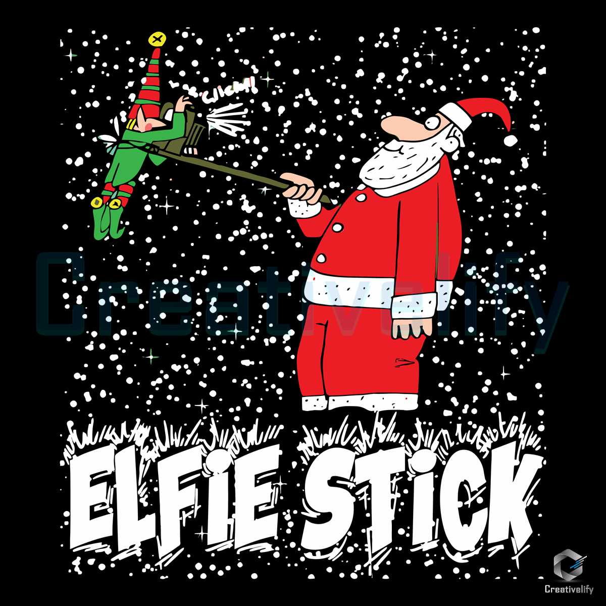 Santa Elfie Stick Xmas SVG Merry Christmas File Design | Inspire Uplift