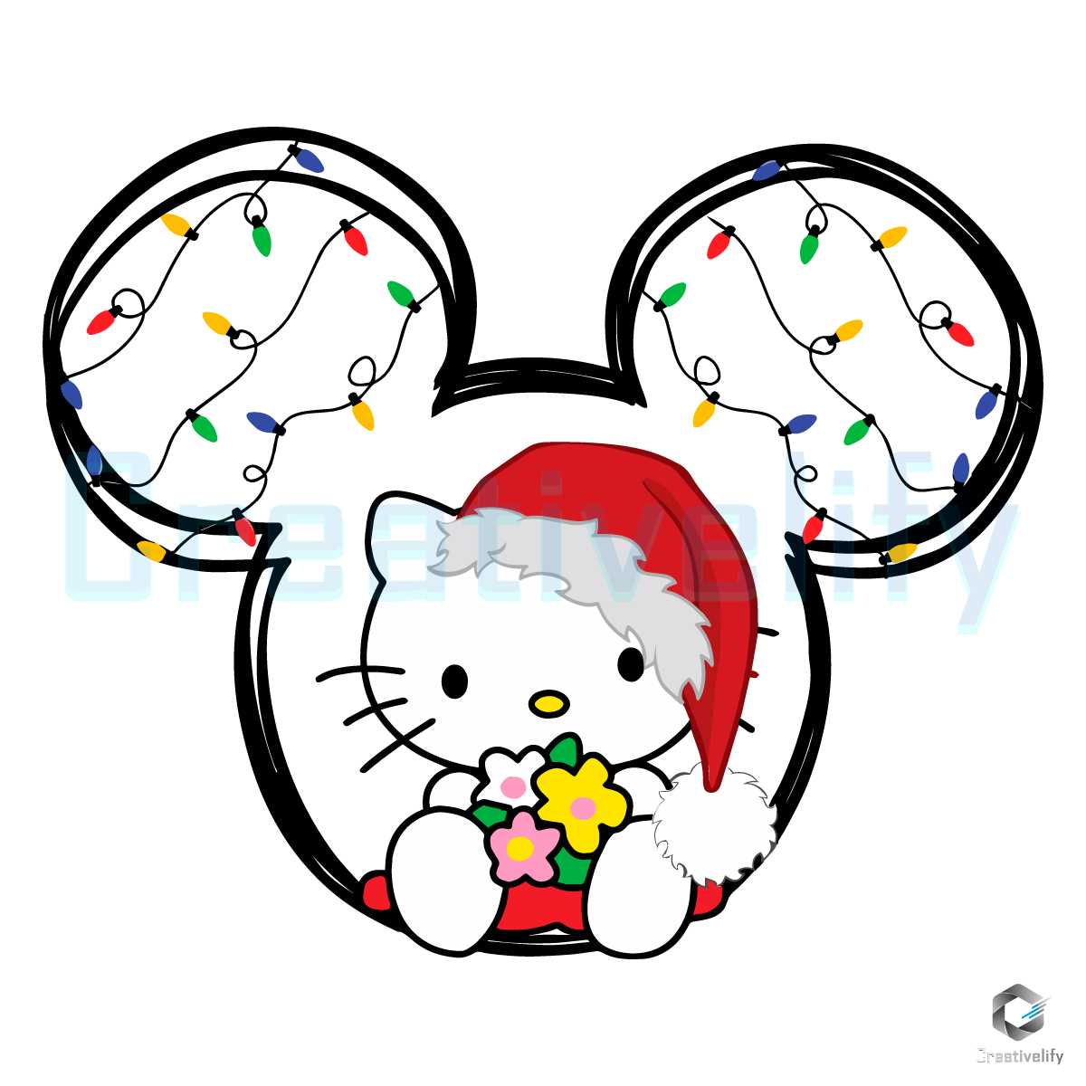 Santa Hello Kitty Xmas SVG Mickey Christmas File Download | Inspire Uplift