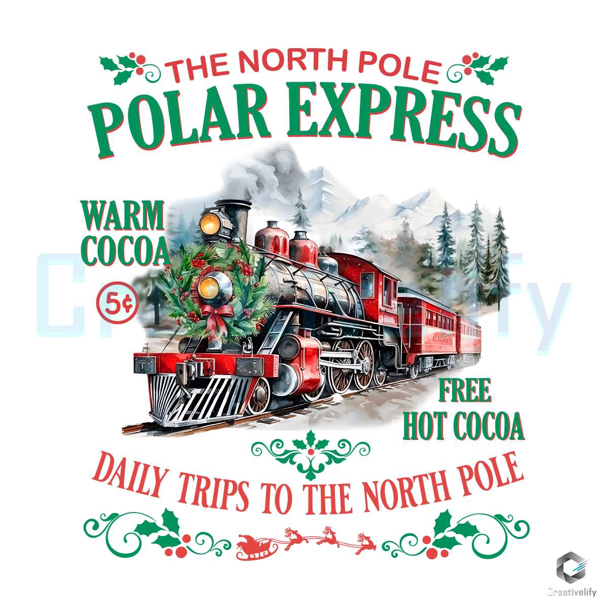 The North Pole Polar Express PNG Christmas Trips File | Inspire Uplift