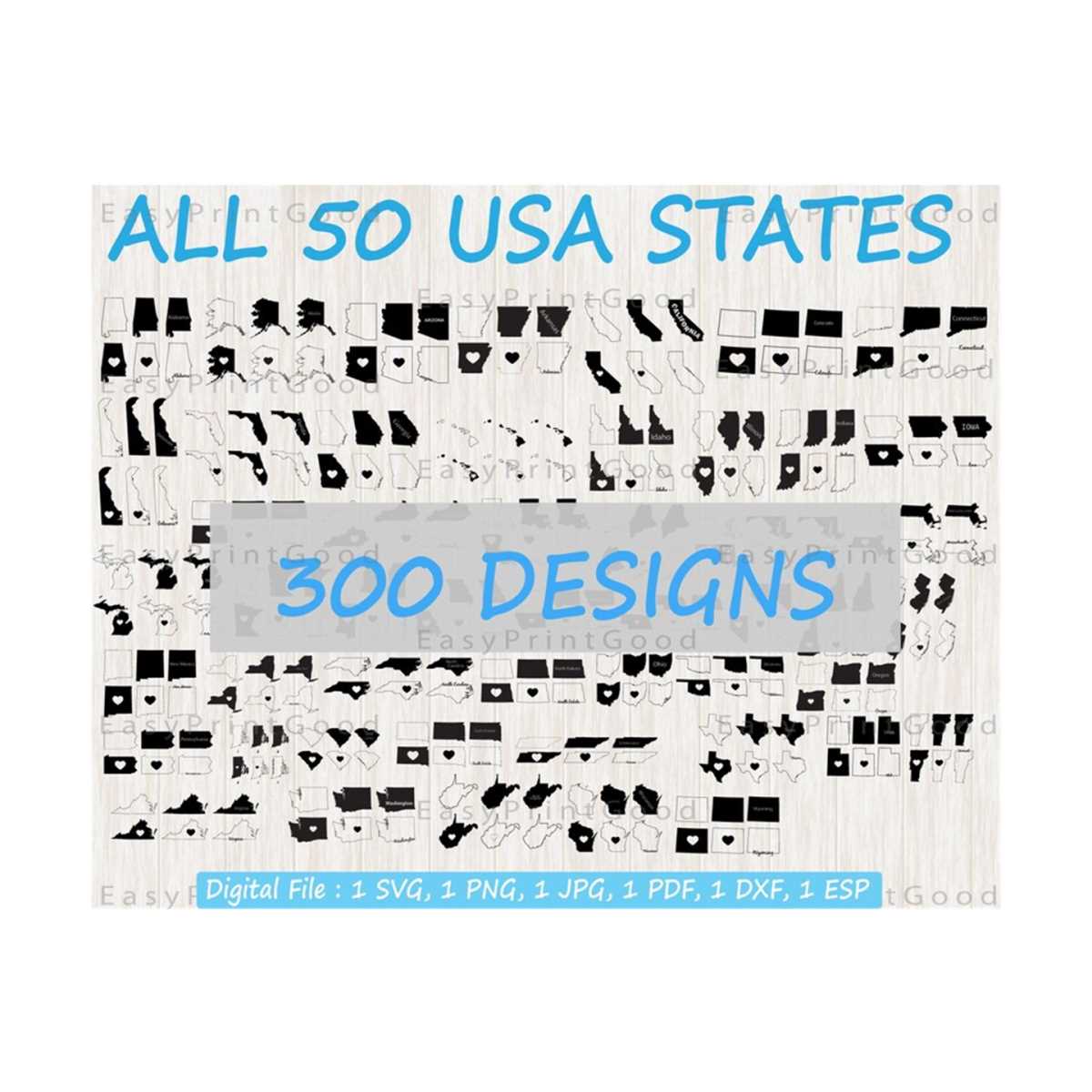 50 states clipart - Inspire Uplift
