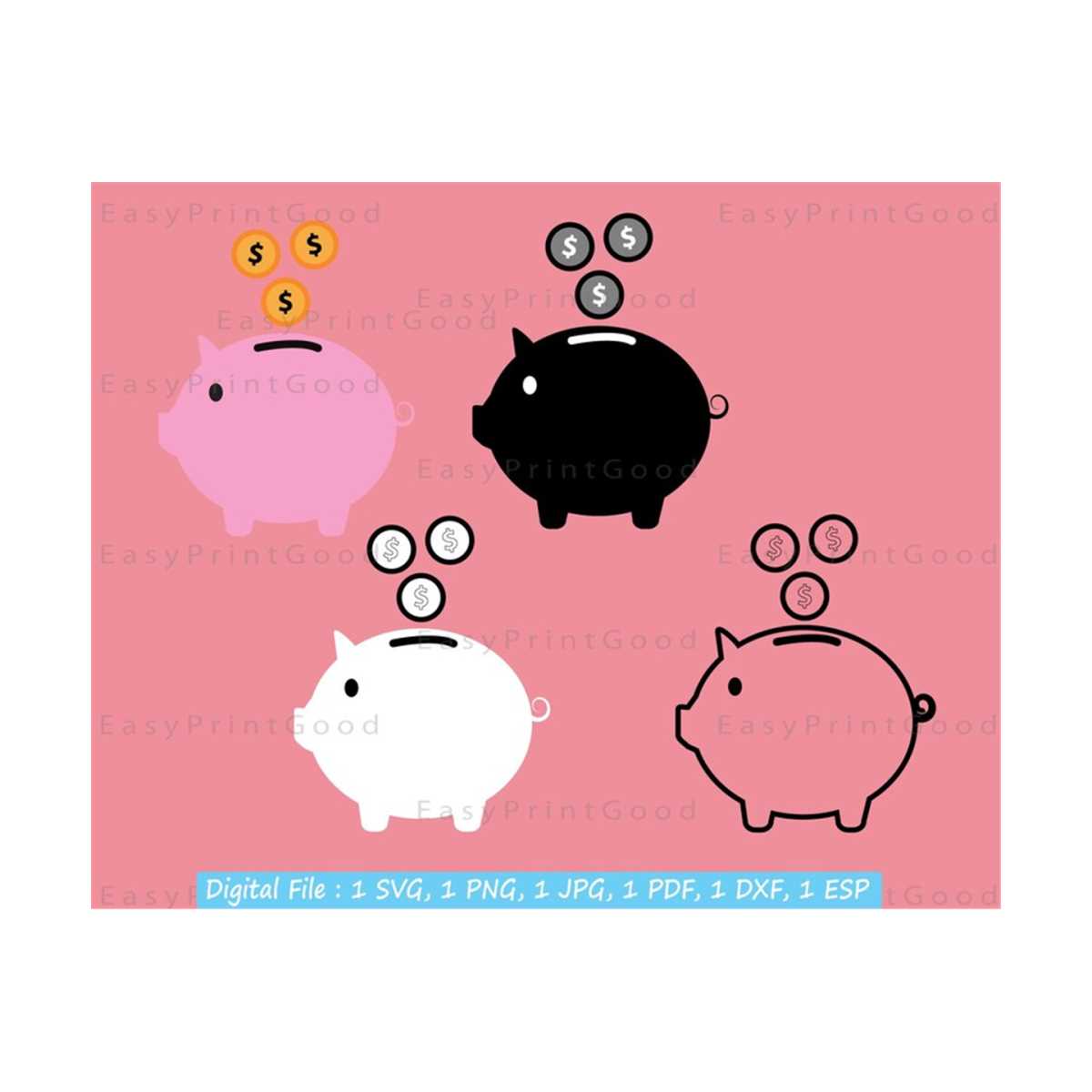 piggy bank svg - Inspire Uplift
