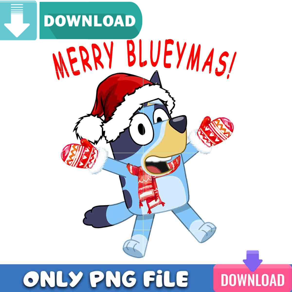 Bluey Merry Blueymas PNG Perfect Sublimation Design Download | Inspire ...