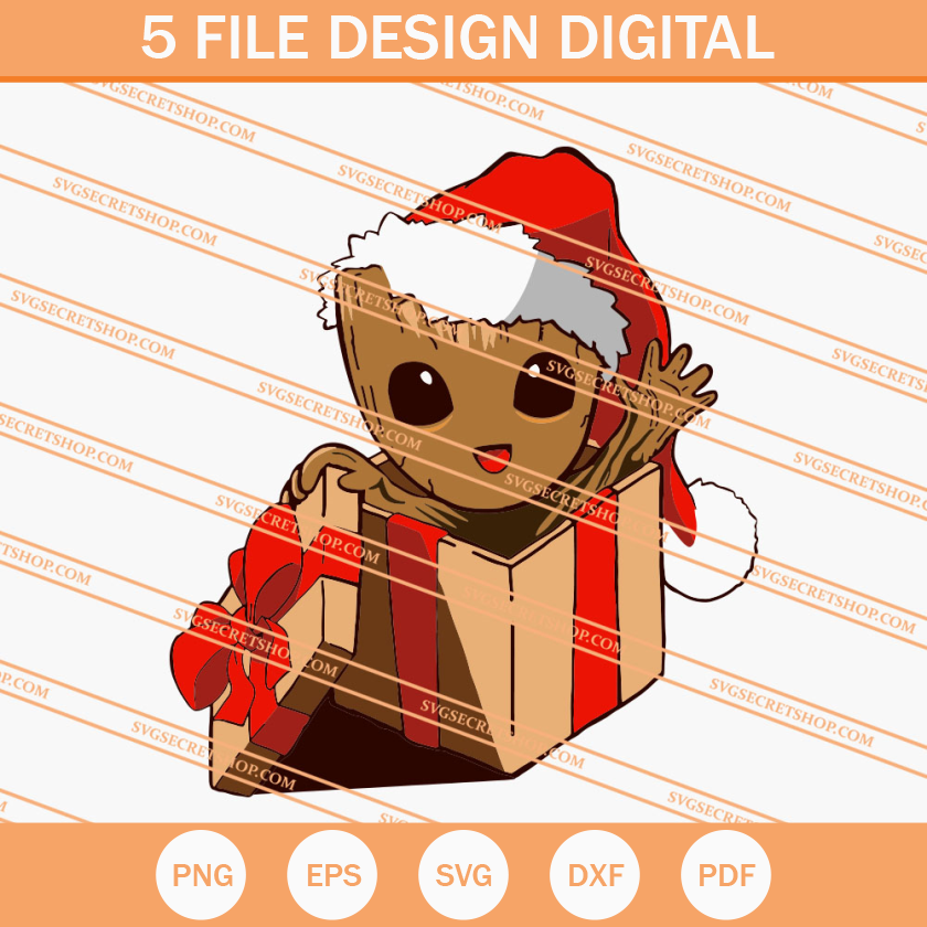Baby Groot Christmas Gift Box SVG, Baby Groot SVG | Inspire Uplift