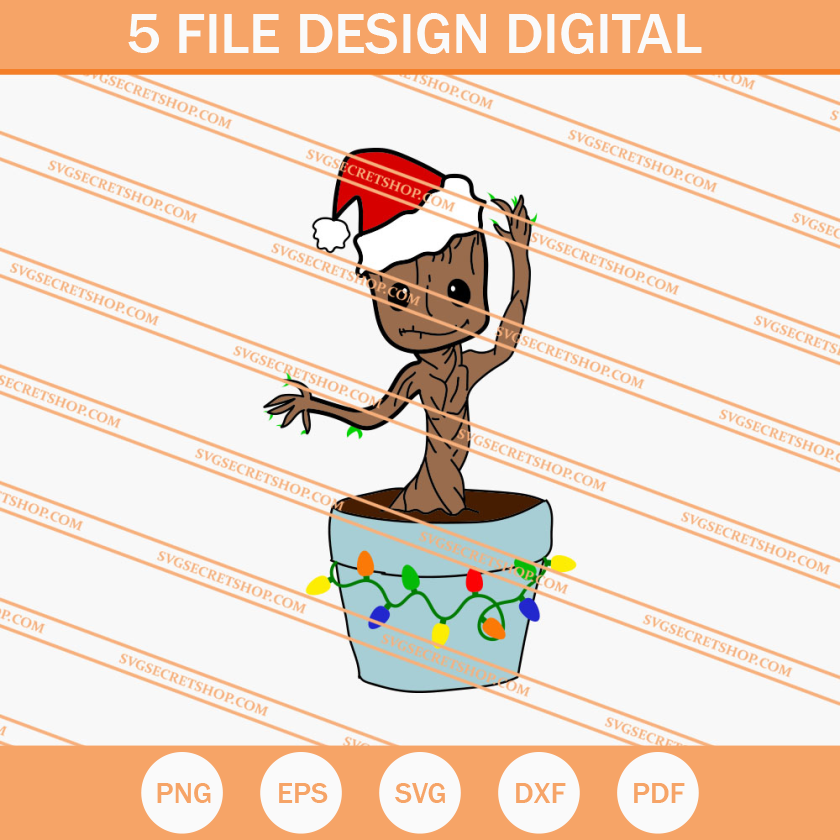 Baby Groot Christmas Light SVG, Baby Groot SVG, Christmas SV | Inspire ...