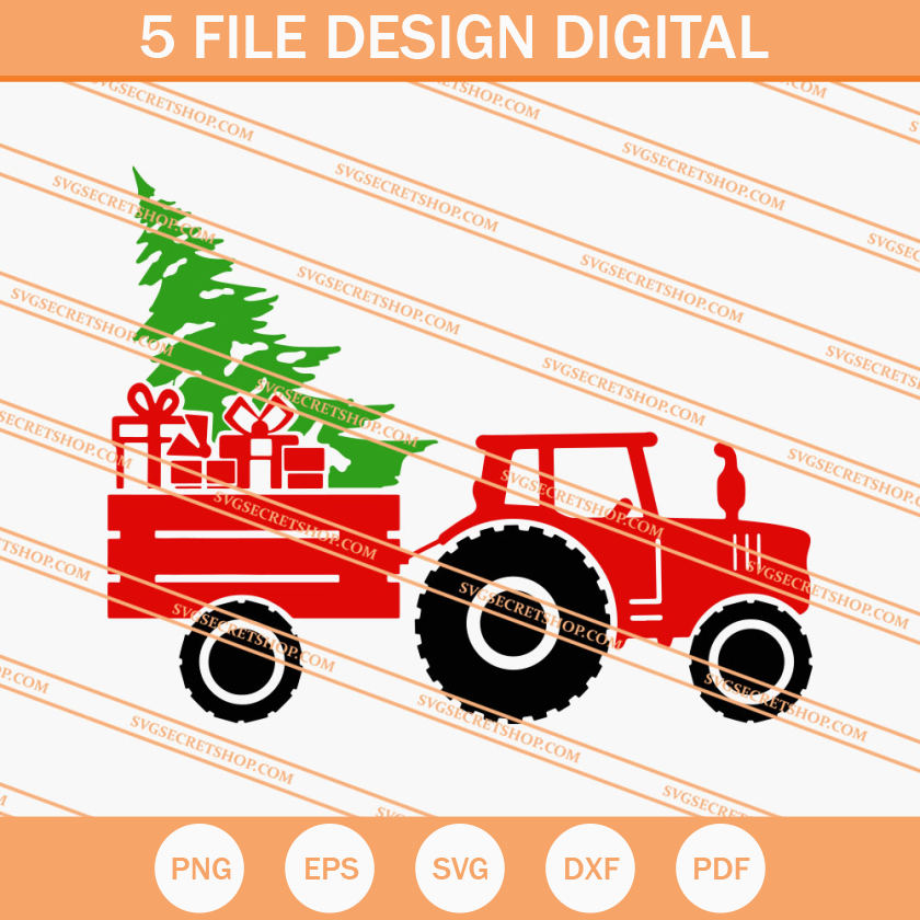 Christmas Tractor Svg | Inspire Uplift