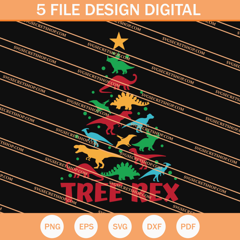 Dinosaur Christmas Tree SVG, Christmas SVG, Dinosaur SVG | Inspire Uplift