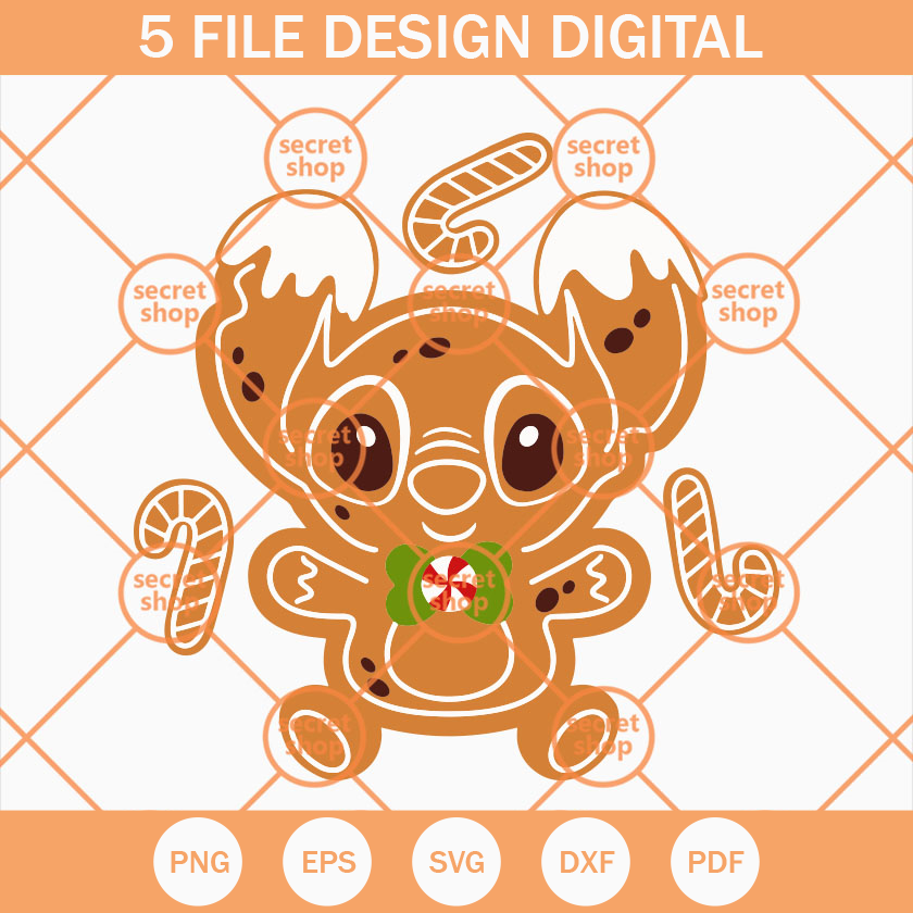 Gingerbread Stitch SVG, Humanoid Stitch Cookie SVG, Stitch C | Inspire ...