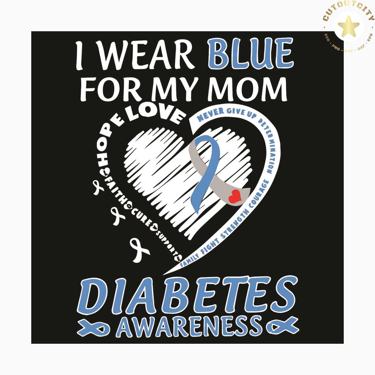I Wear Blue For My Mom Svg, Trending Svg, Diabetes Svg, Diab | Inspire ...