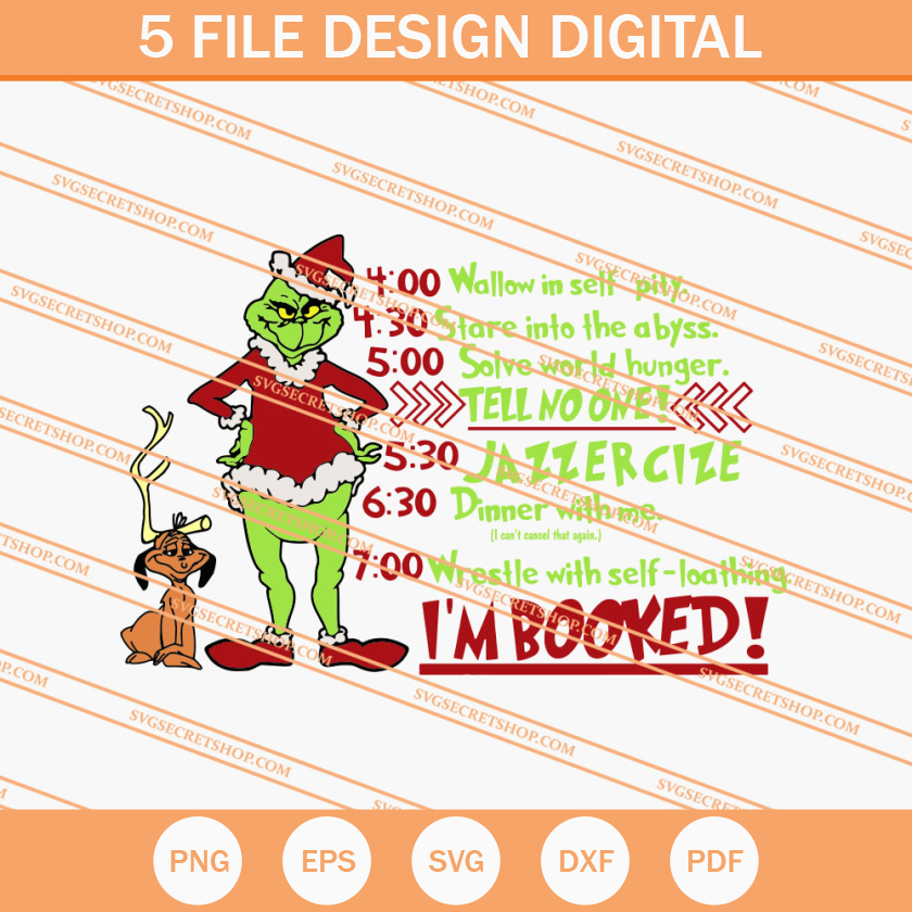 Grinch Schedule SVG, Grinch SVG, The Grinch Movie SVG | Inspire Uplift