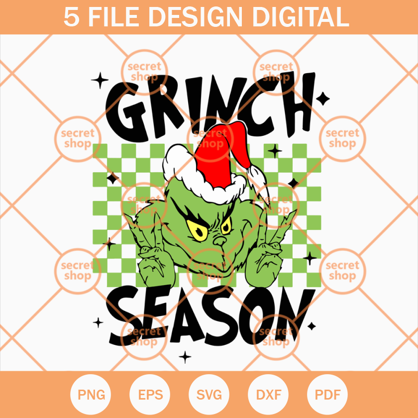 Grinch Season SVG, Grinch Peace Sign SVG, Grinch Santa Chris | Inspire ...