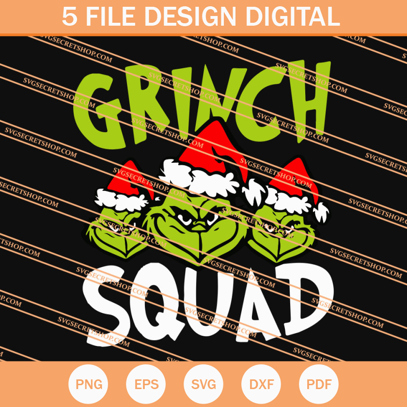 Grinch Squad SVG, Grinch SVG, Christmas SVG, Funny SVG | Inspire Uplift