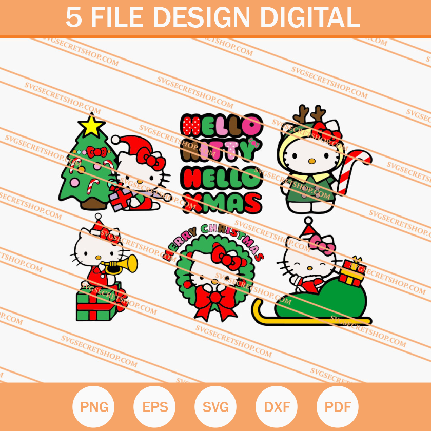 Hello Kitty Christmas SVG, Hello Kitty SVG, Christmas SVG | Inspire Uplift