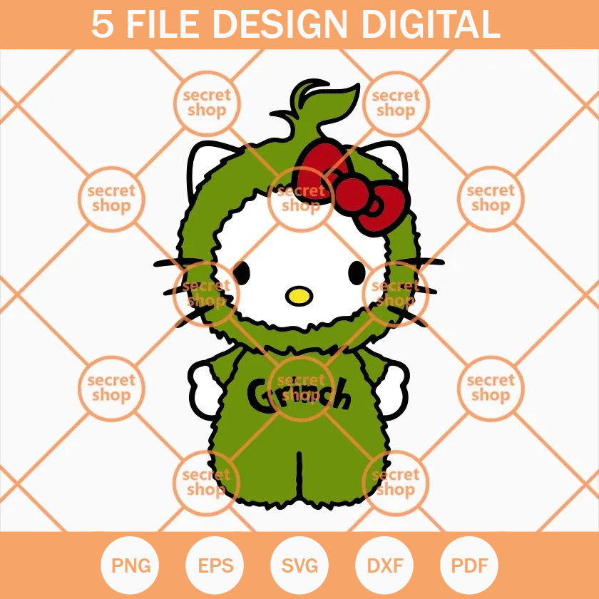 Hello Kitty Grinch SVG, The Grinch SVG, Hello Kitty SVG, Chr | Inspire ...
