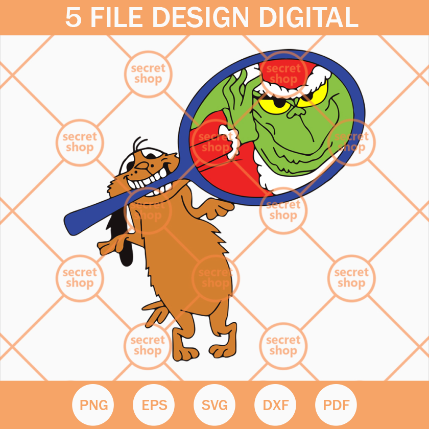 Max And Grinch In Mirror SVG, Grinch Santa Hat SVG, Christma | Inspire ...