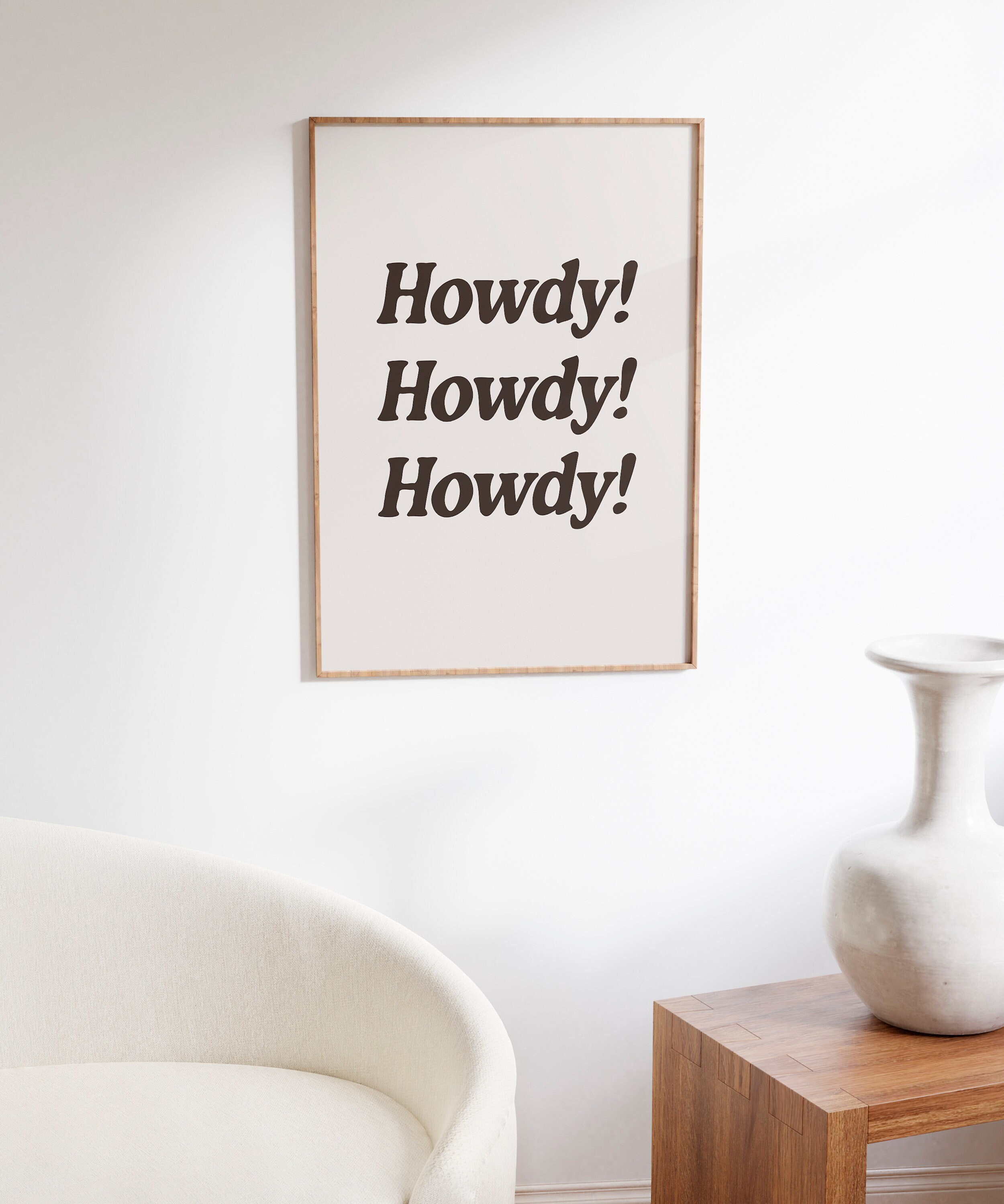 Retro Howdy Poster, Vintage Western Poster, Typography Print | Inspire ...