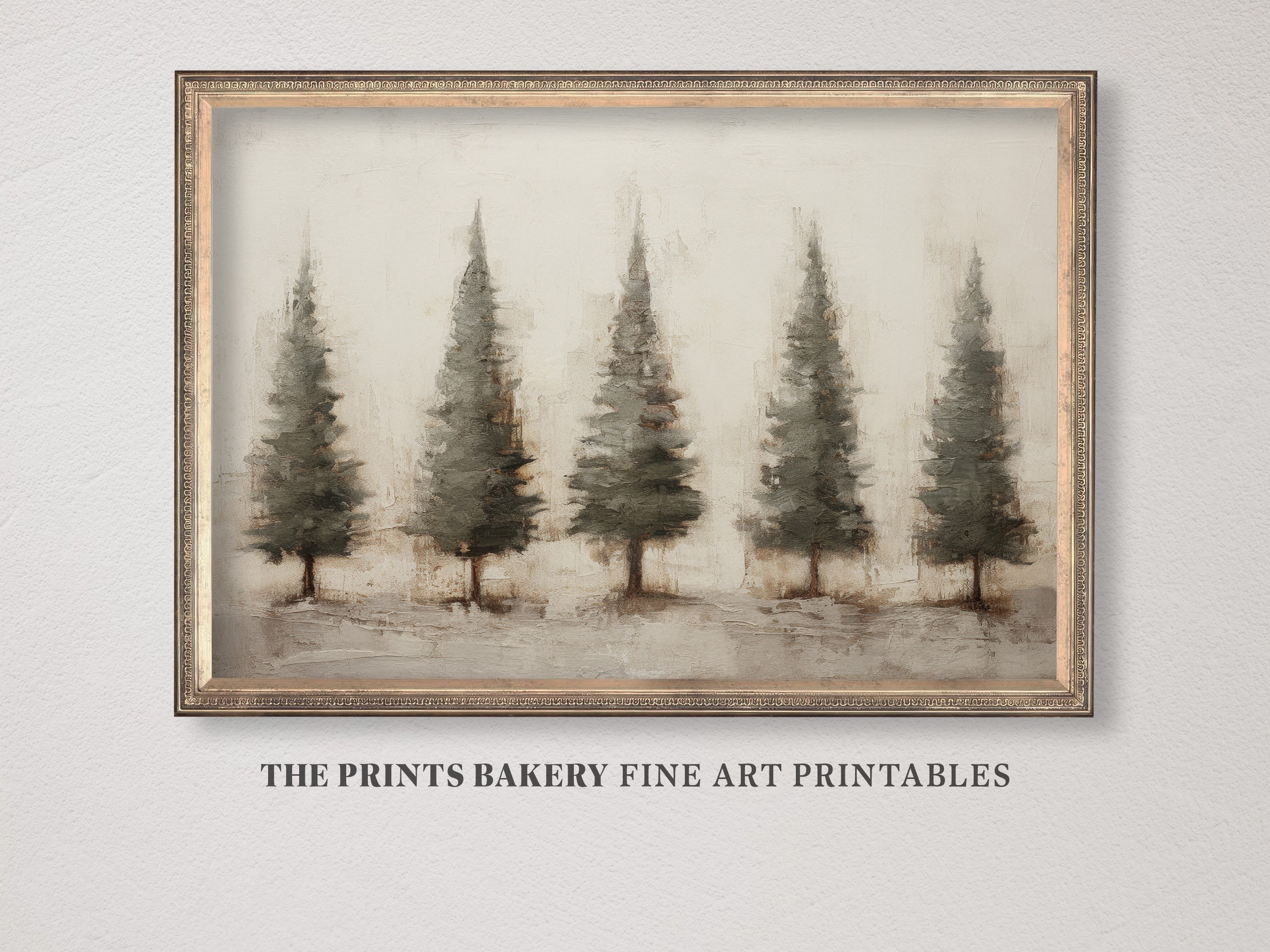 PRINTABLE Christmas Pine Trees Landscape Print, Festive Wint | Inspire ...