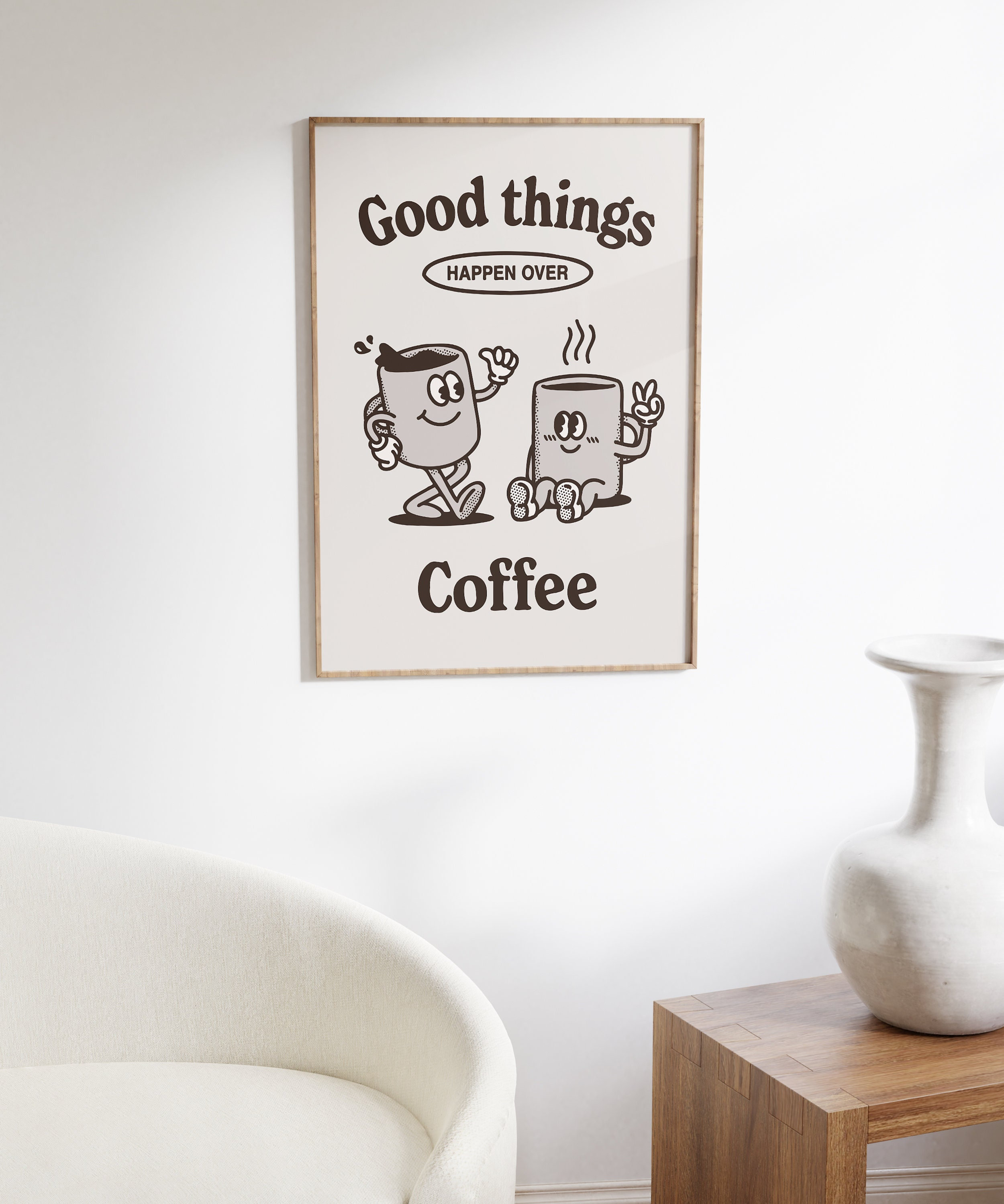 Coffee Quote Print, Coffee Poster, Coffee Shop Prints, Retro | Inspire ...