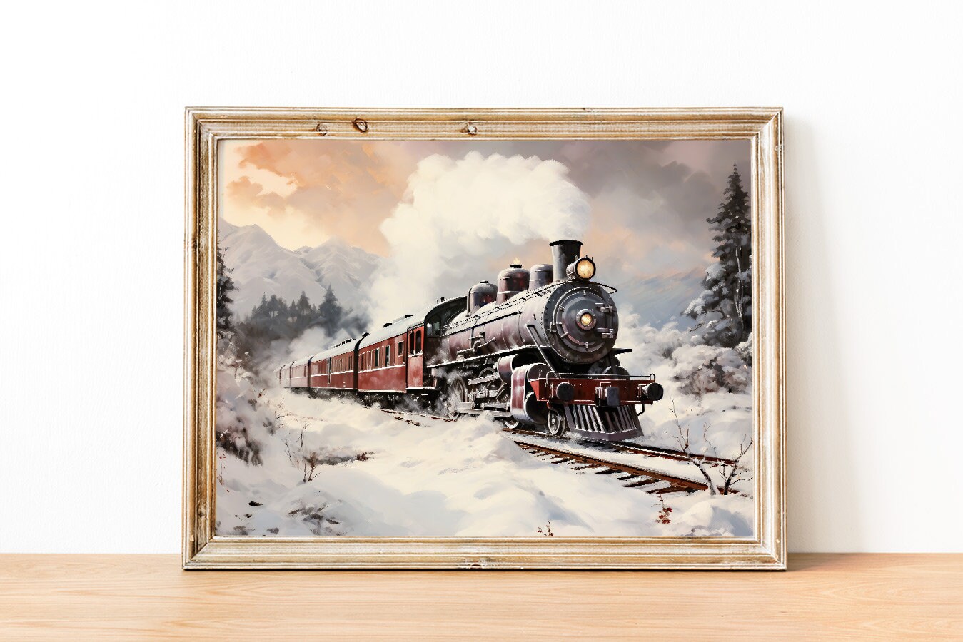 Winter Train Print, Winter Landscape Print, Printable Winter | Inspire ...