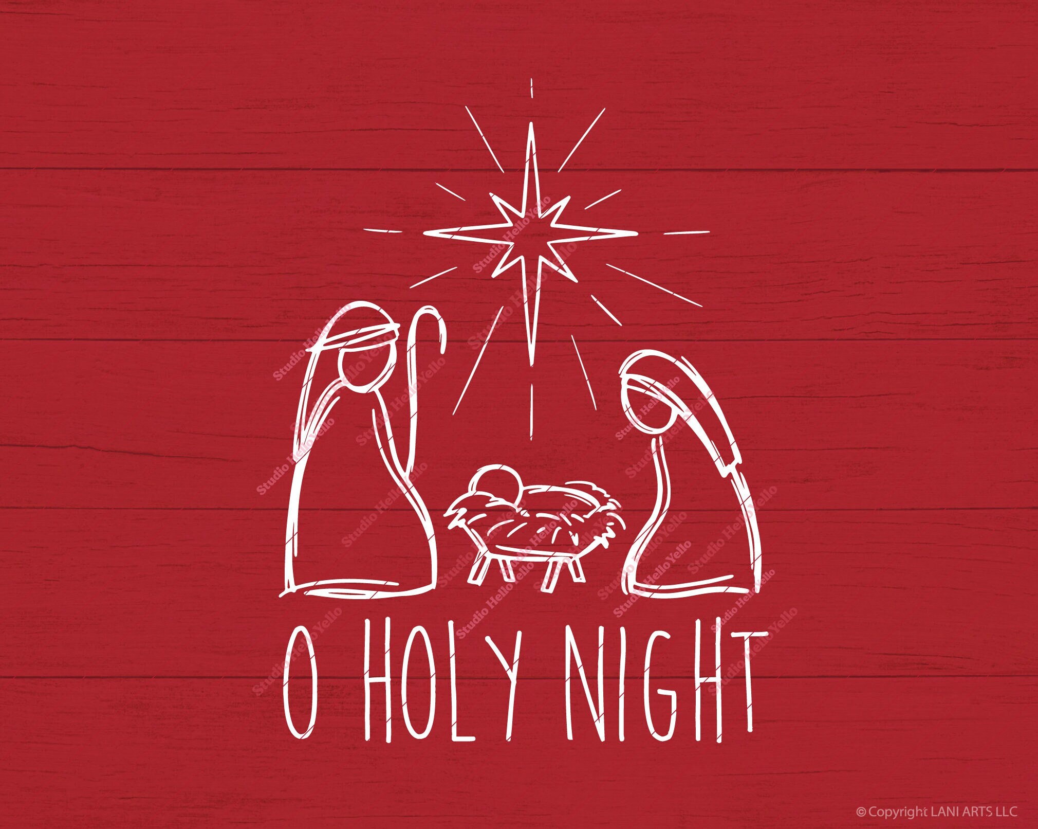 Nativity Scene Svg Png Dxf Hand Drawn Christian Christmas Ad - Inspire ...