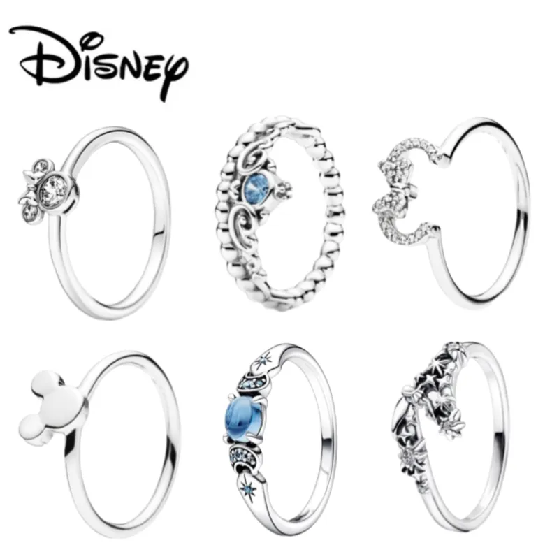Disney Crown Princess Tiara Rings Sparkling Love Heart 925 P Inspire