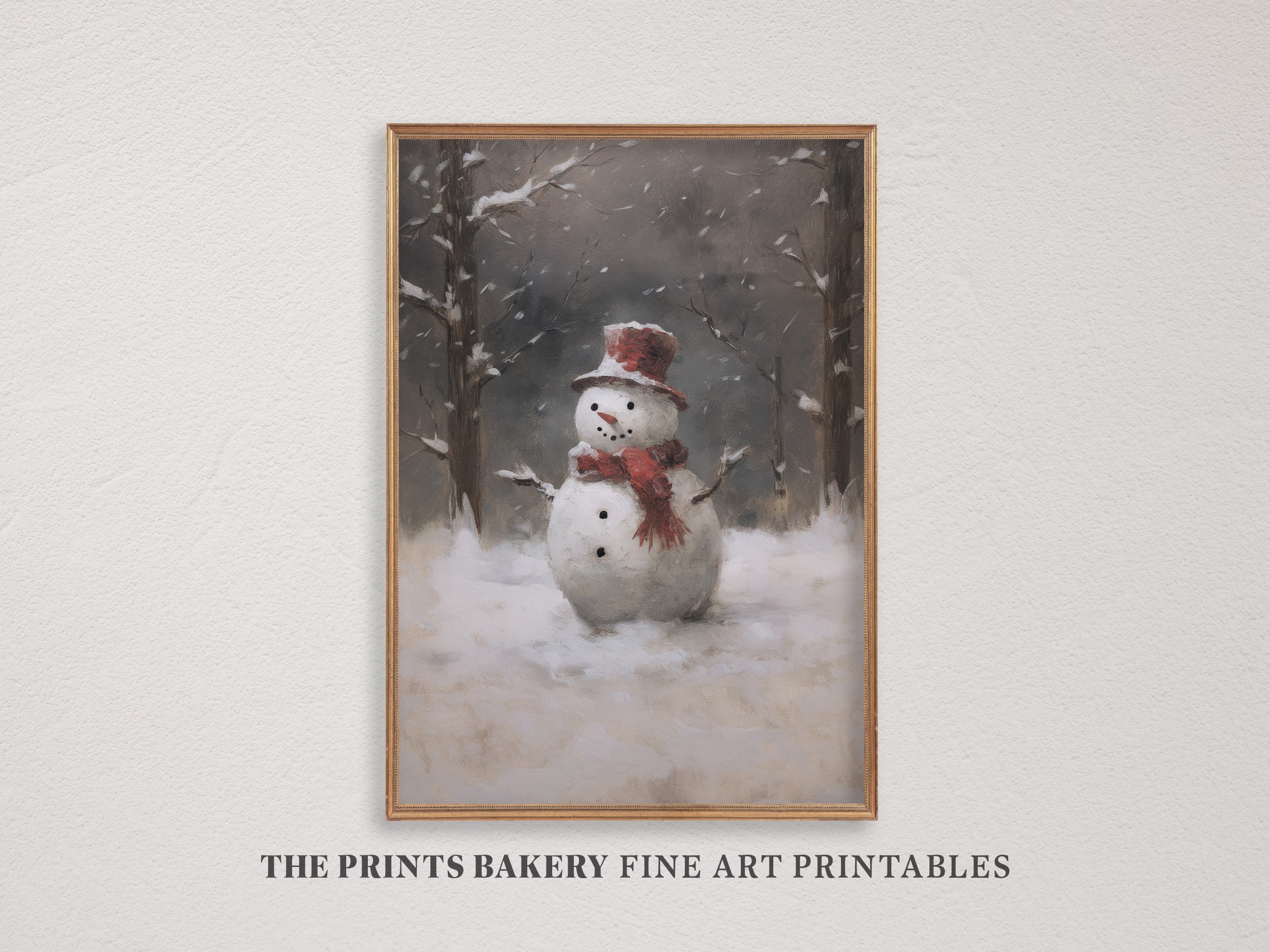 PRINTABLE Christmas Snowman Vintage Print, Winter Snowy Fore | Inspire ...
