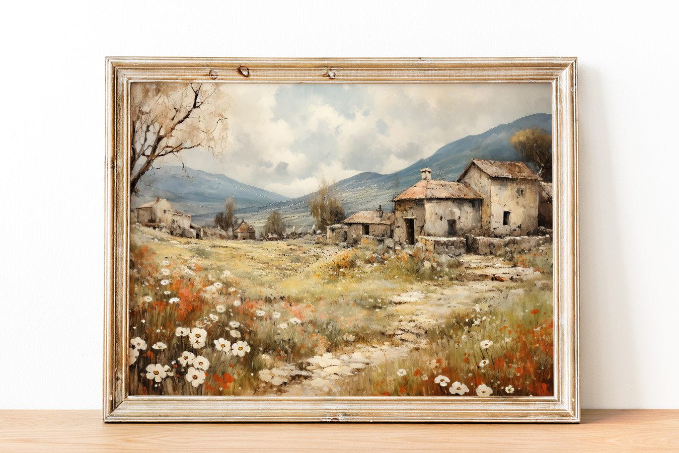 Rustic Country Landscape Painting, Printable Vintage Art Pri - Inspire ...
