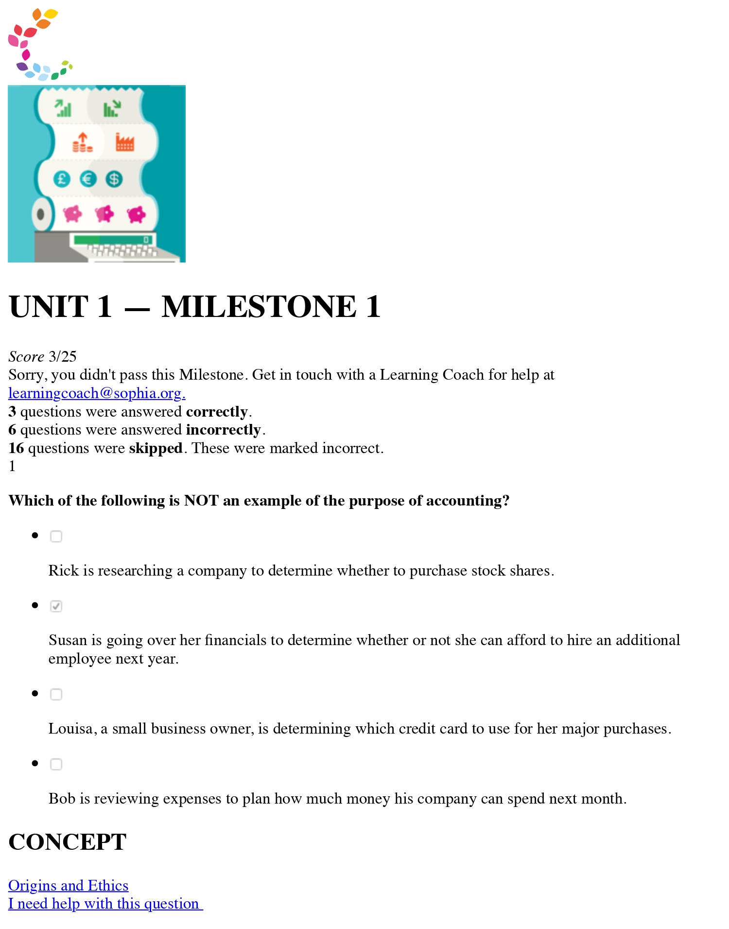 Sophia Learning - Accounting - Milestone, All 7 Study Guide - Inspire ...