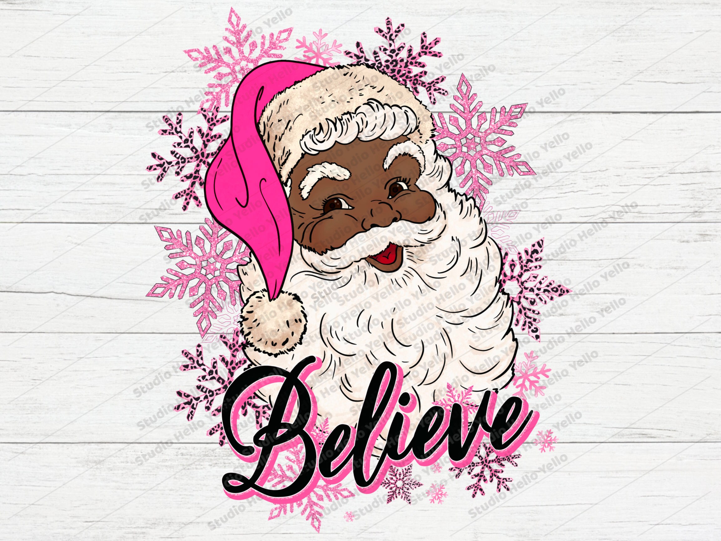 Santa believe PNG,Santa Png,Black Santa,Christmas Png - Inspire Uplift