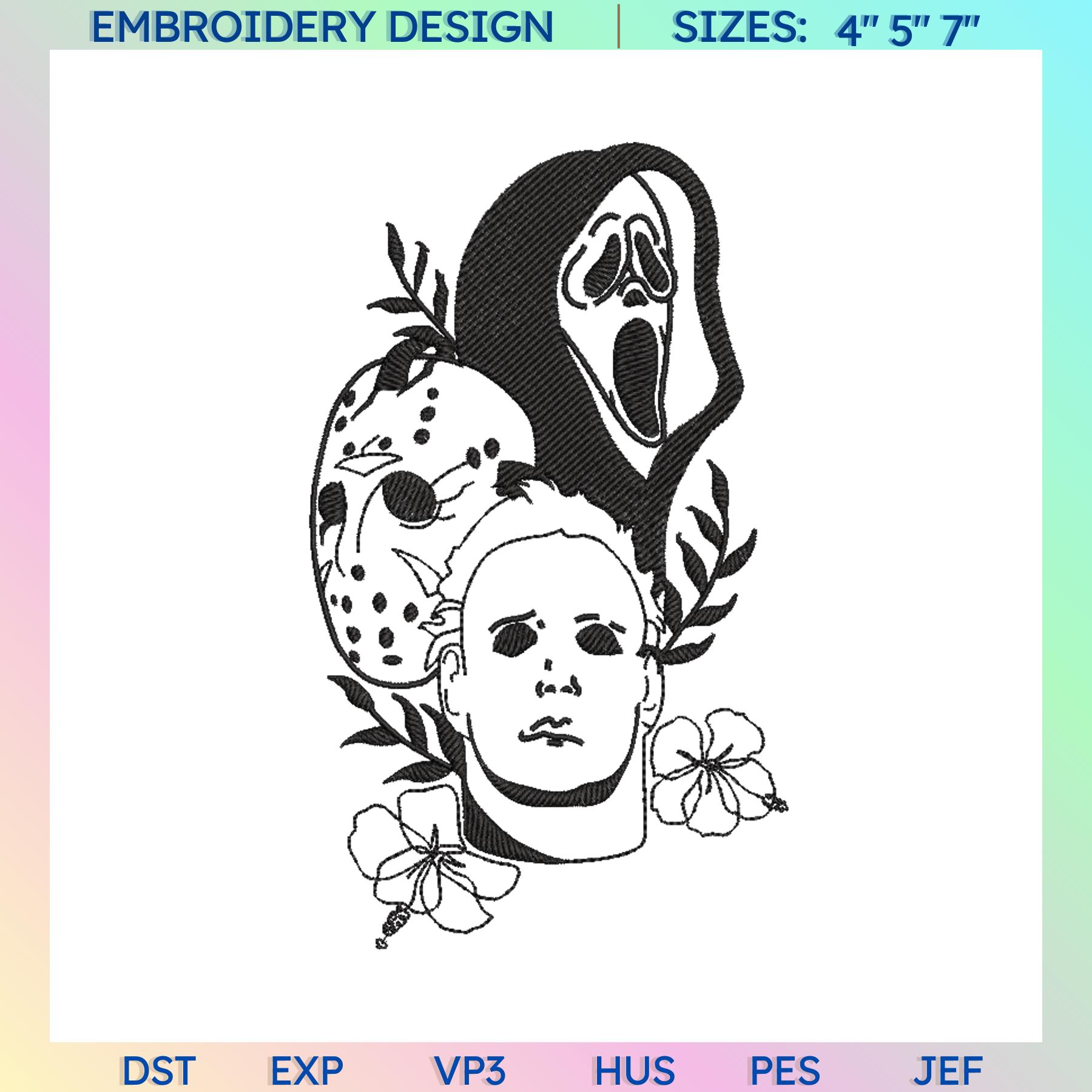 Creepy Characters Embroidery File, Horror Movie Characters E | Inspire ...