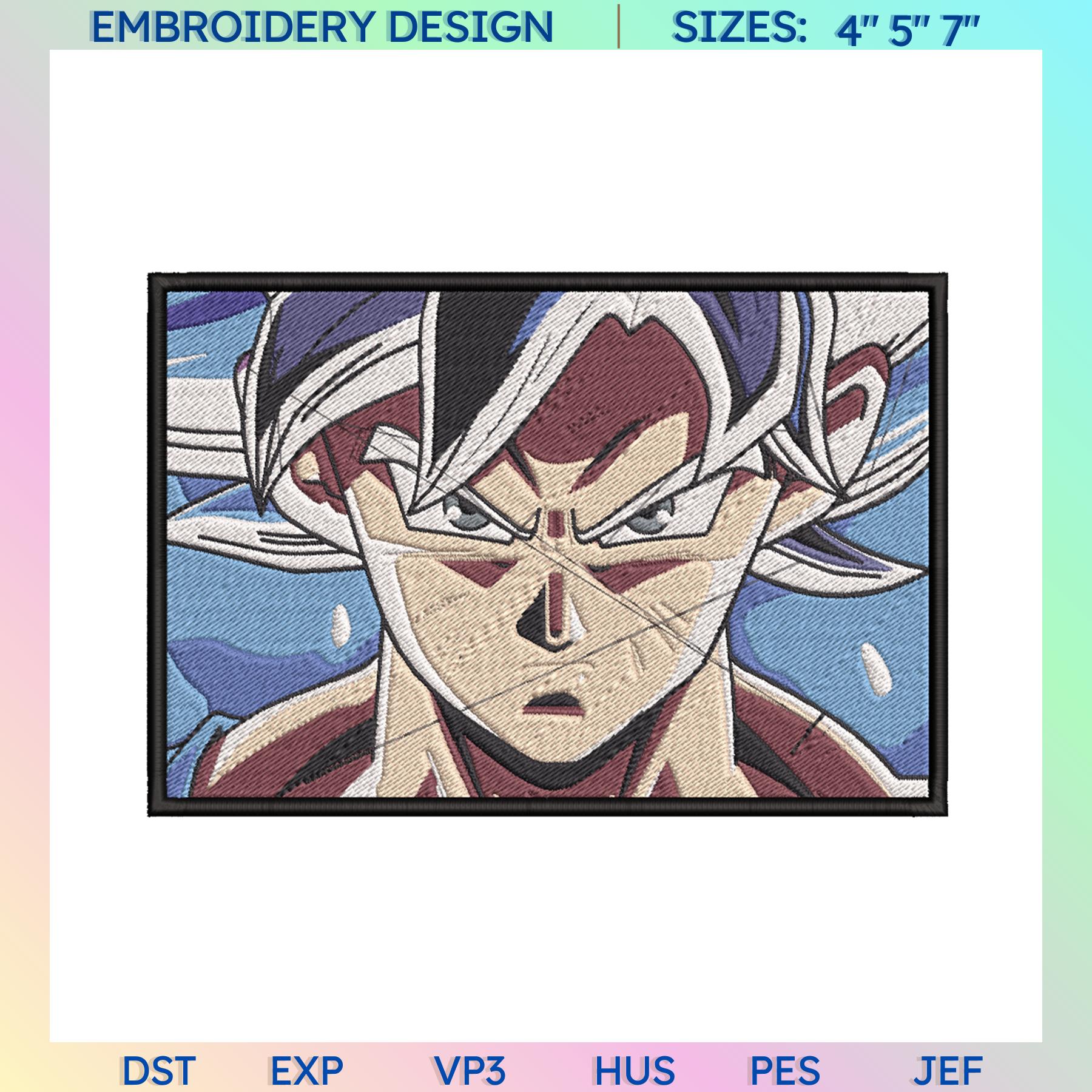 Anime Embroidery Designs, G0ku UI Embroidery Designs, Anime - Inspire ...