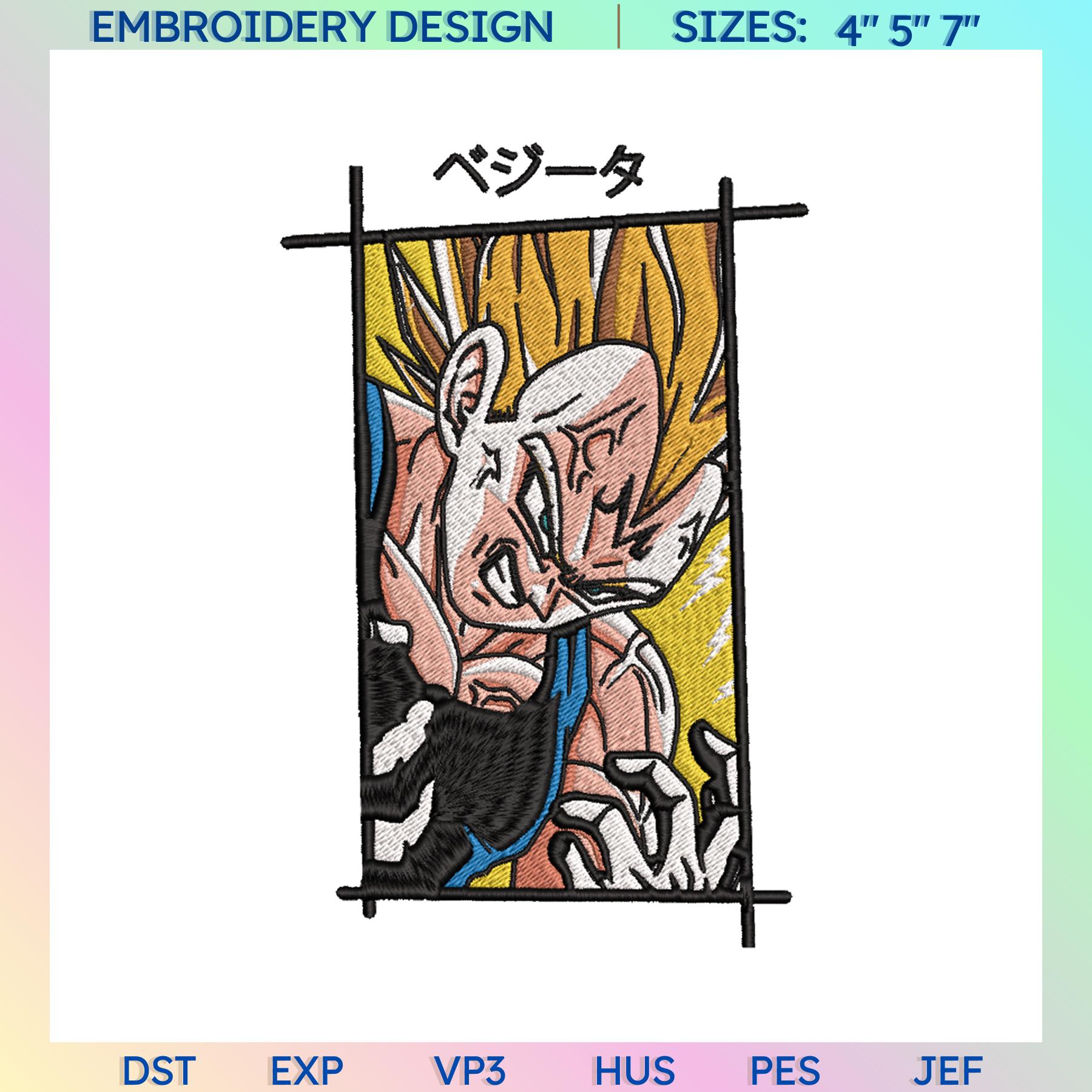 MAJIN VEGETA EMBROIDERY DESIGNS | PES DST JEF FILES INSTANT - Inspire ...