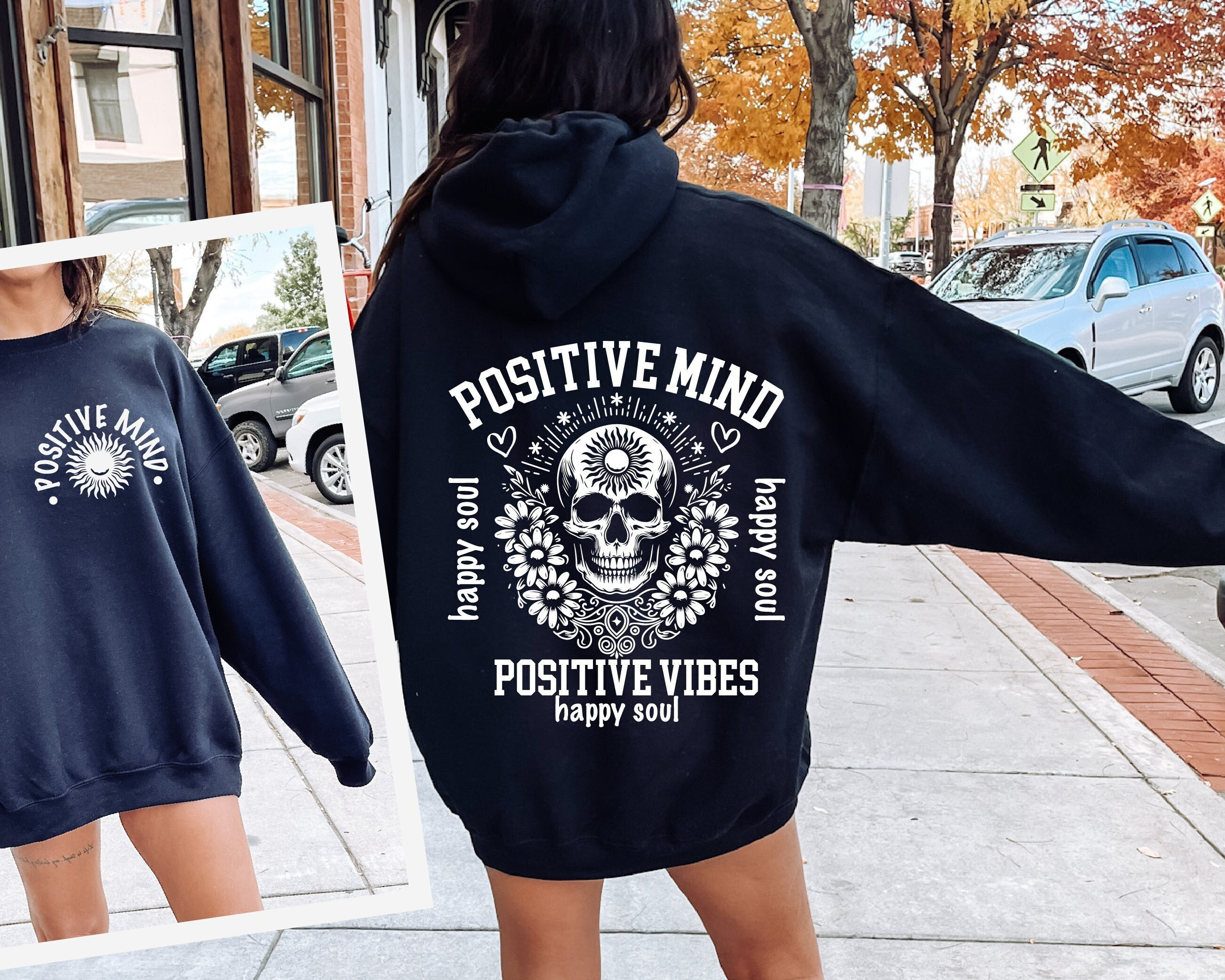 Positive Mind Skull Svg Png, Self Love Svg, Skull Positive Q - Inspire ...