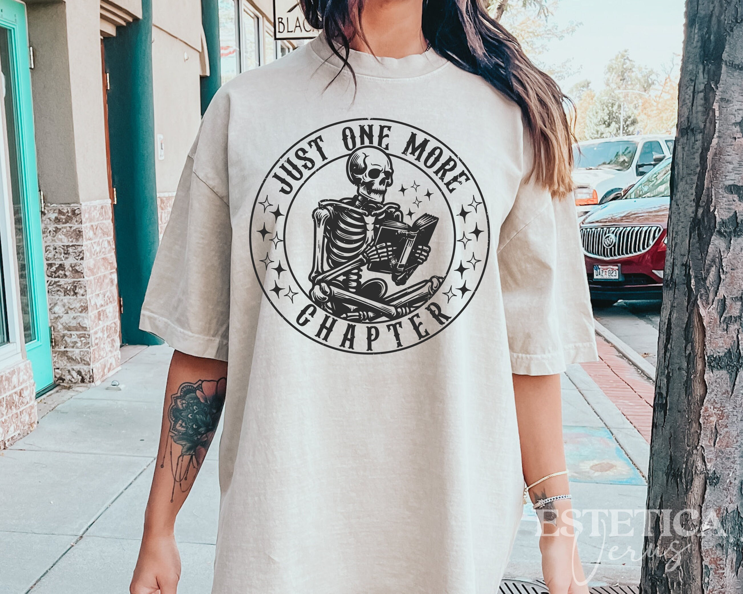 Reading Skeleton Svg Png, Just One More Chapter Svg, Skeleto - Inspire ...