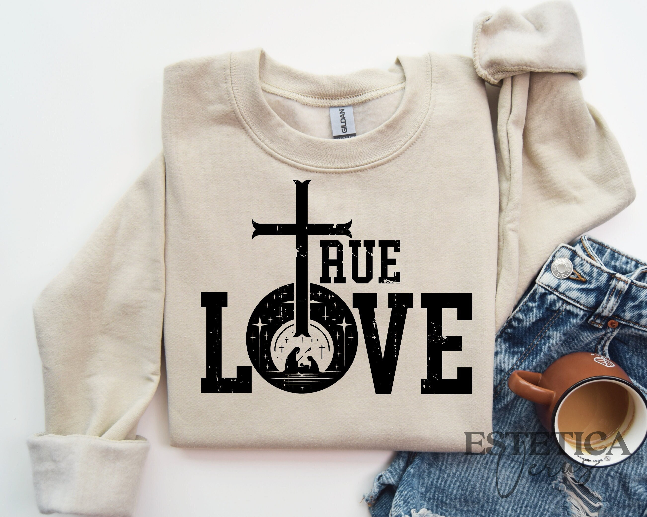 True Love Svg Png, Nativity Scene Svg, Christ Svg - Inspire Uplift