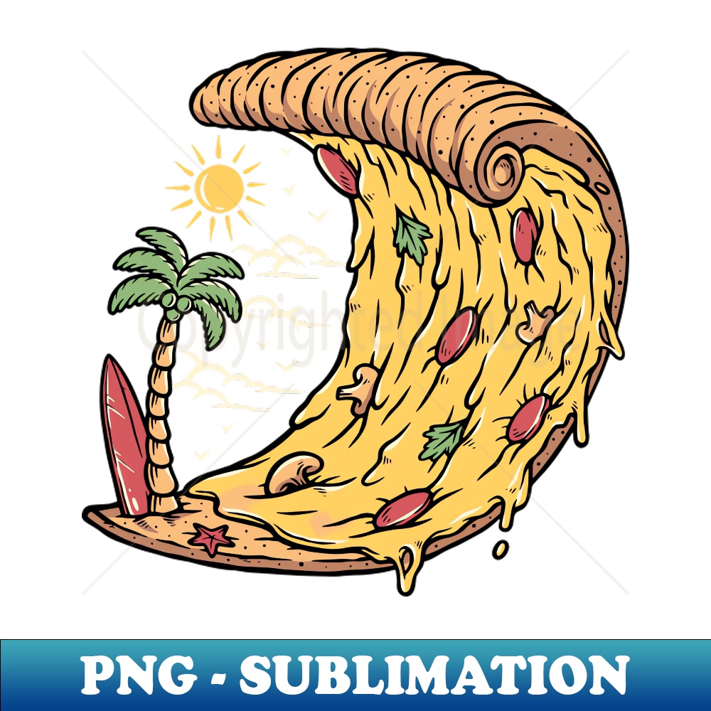 Beach Pizza Wave - PNG Transparent Sublimation File - Create - Inspire ...