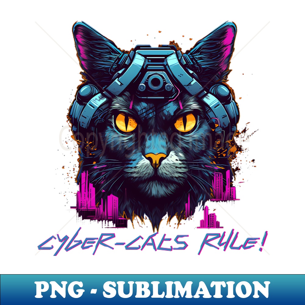 Futuristic Feline Explorer Cyber Cats Quest - Digital Sublim | Inspire ...
