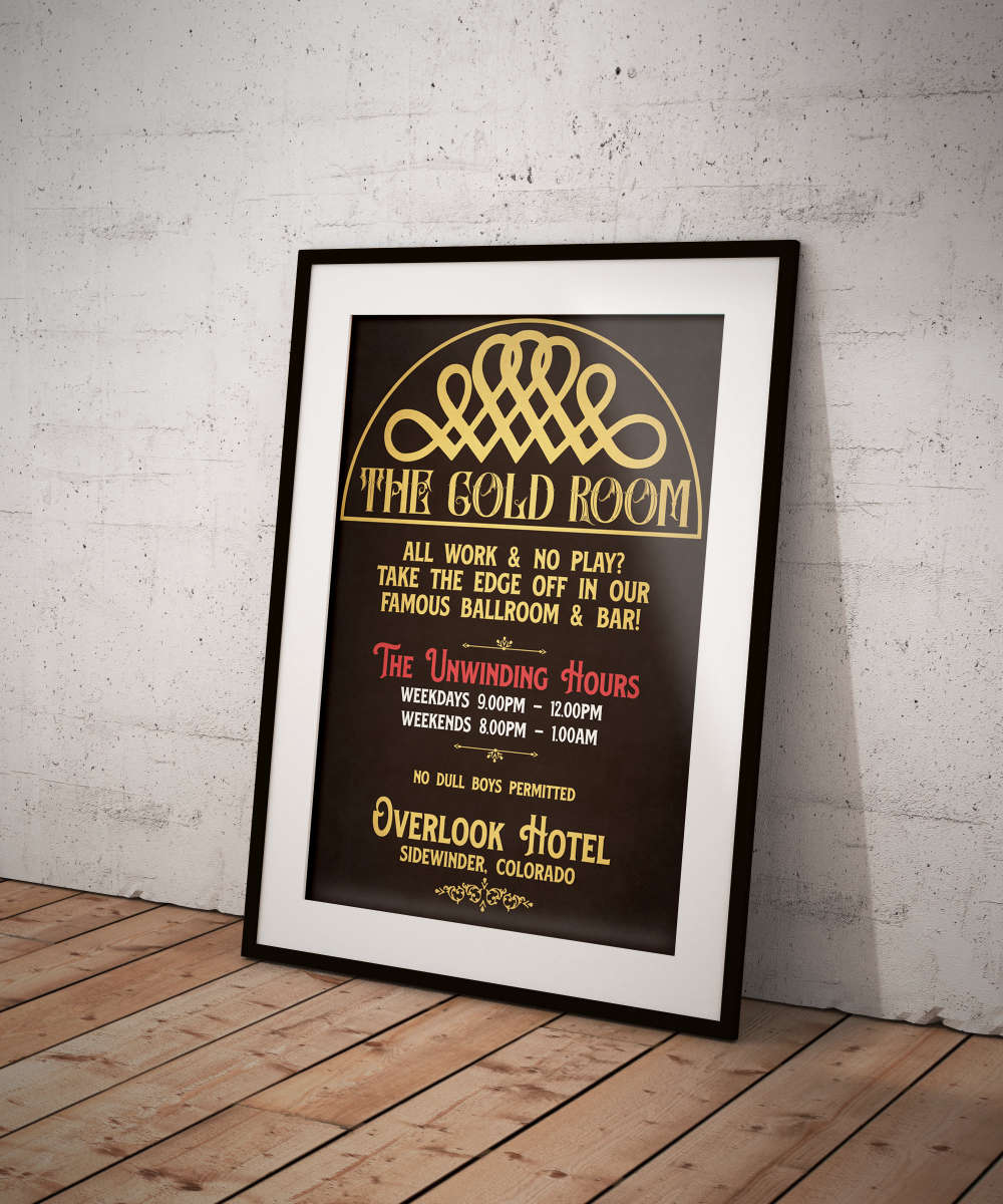 The Shining Gold Room Overlook Hotel Bar Sign Movie Poster | Inspire Uplift