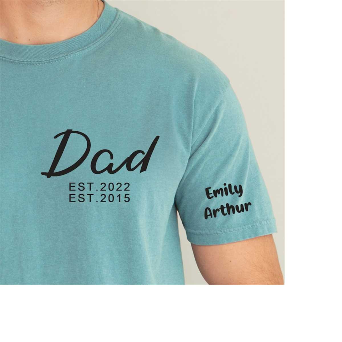 Personalized Dad Shirt with Kids Names Arm, Comfort Colors C | Inspire ...