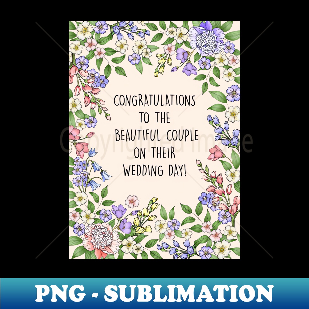 WEDDING CONGRATS CARD - High-Resolution PNG Sublimation File | Inspire ...