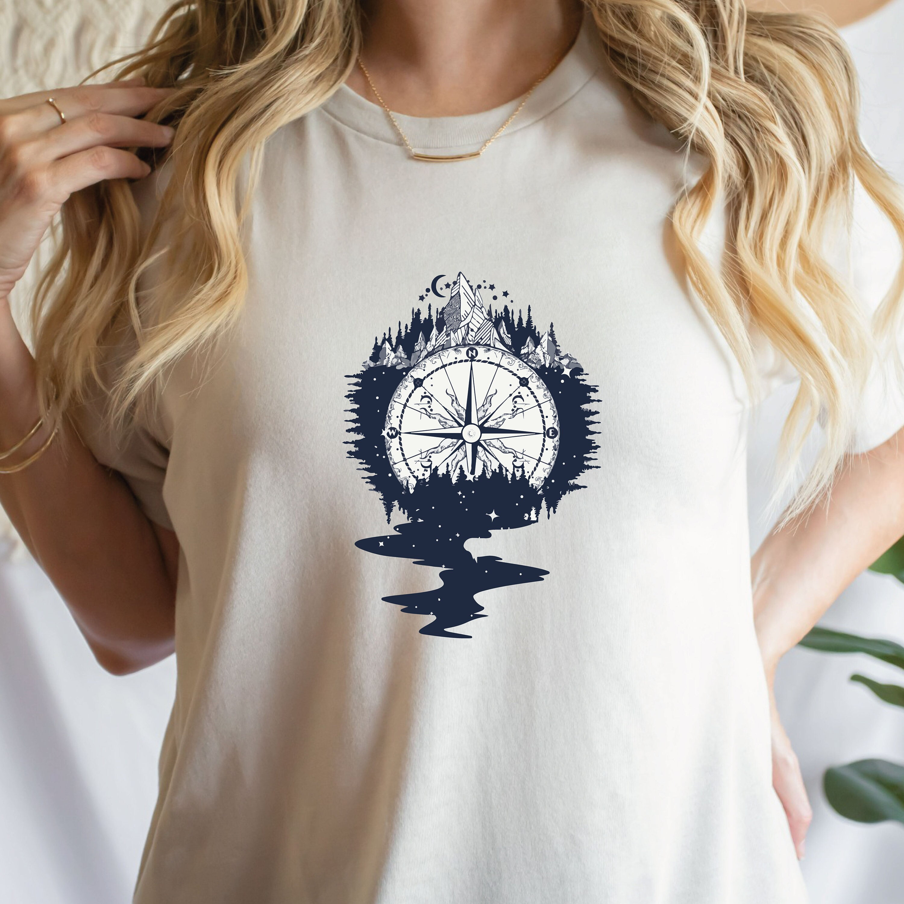 Compass and mountains svg, Compass and forest svg, Nature Sv - Inspire ...