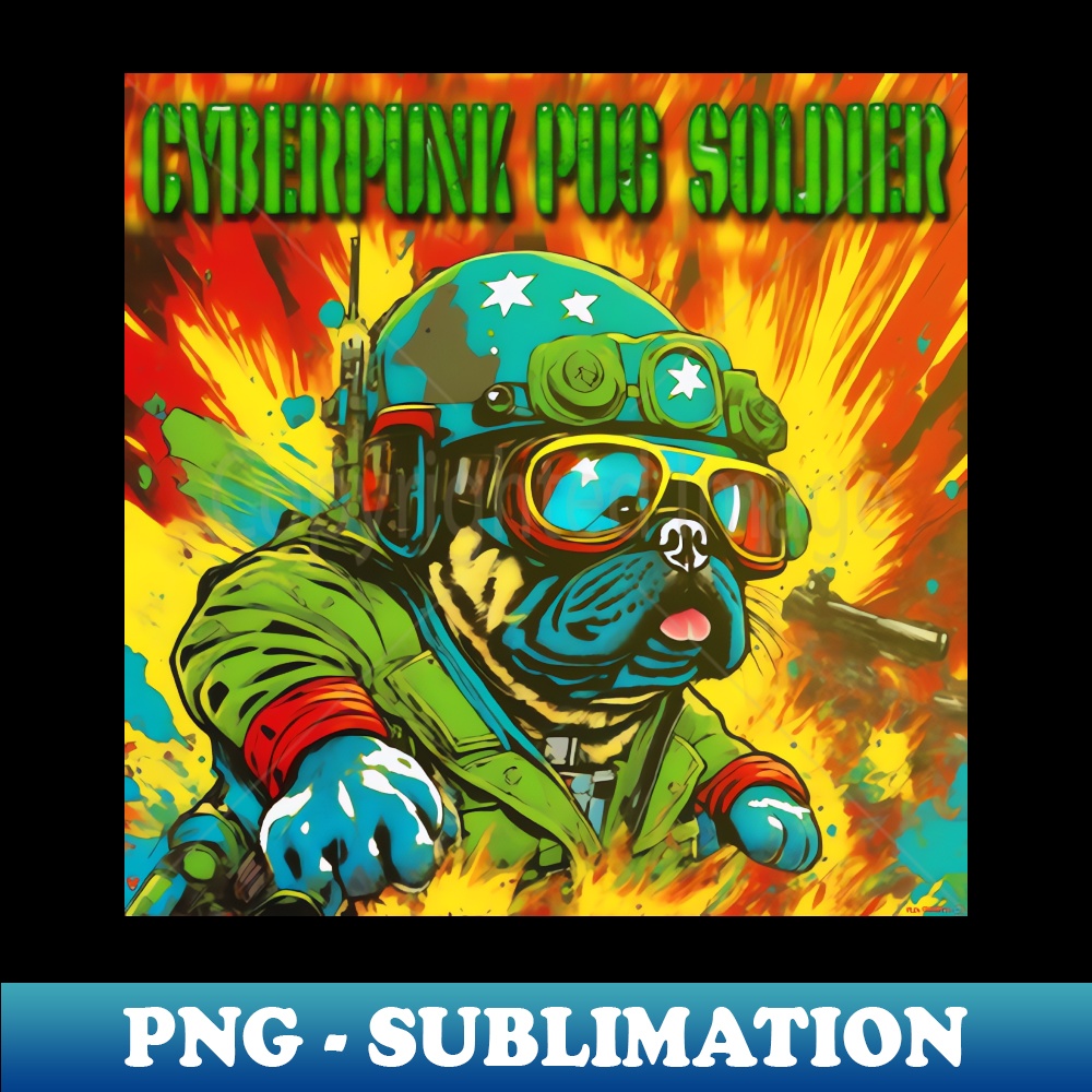Pug Cyberpunk Soldier 14 - Professional Sublimation Digital - Inspire ...