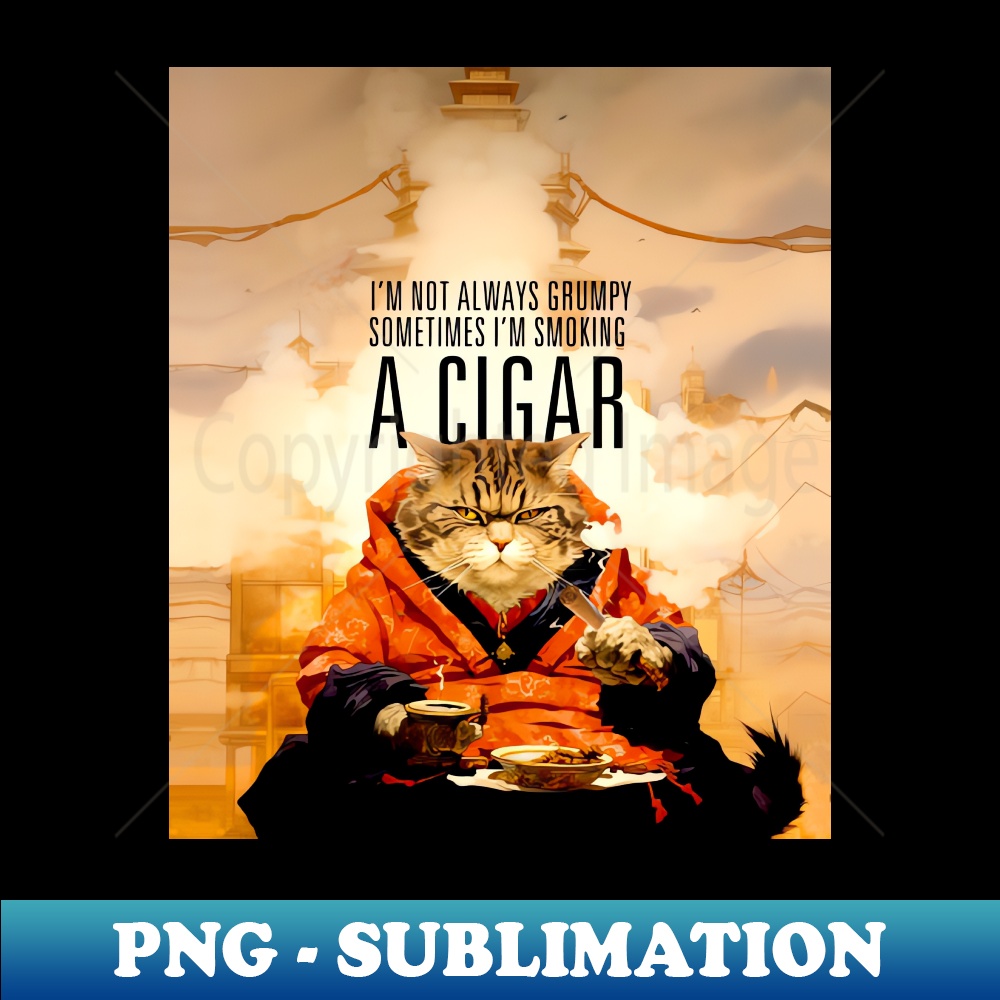 Cigar Smoking Cat Im Not Always Grumpy Sometimes Im Smoking | Inspire ...