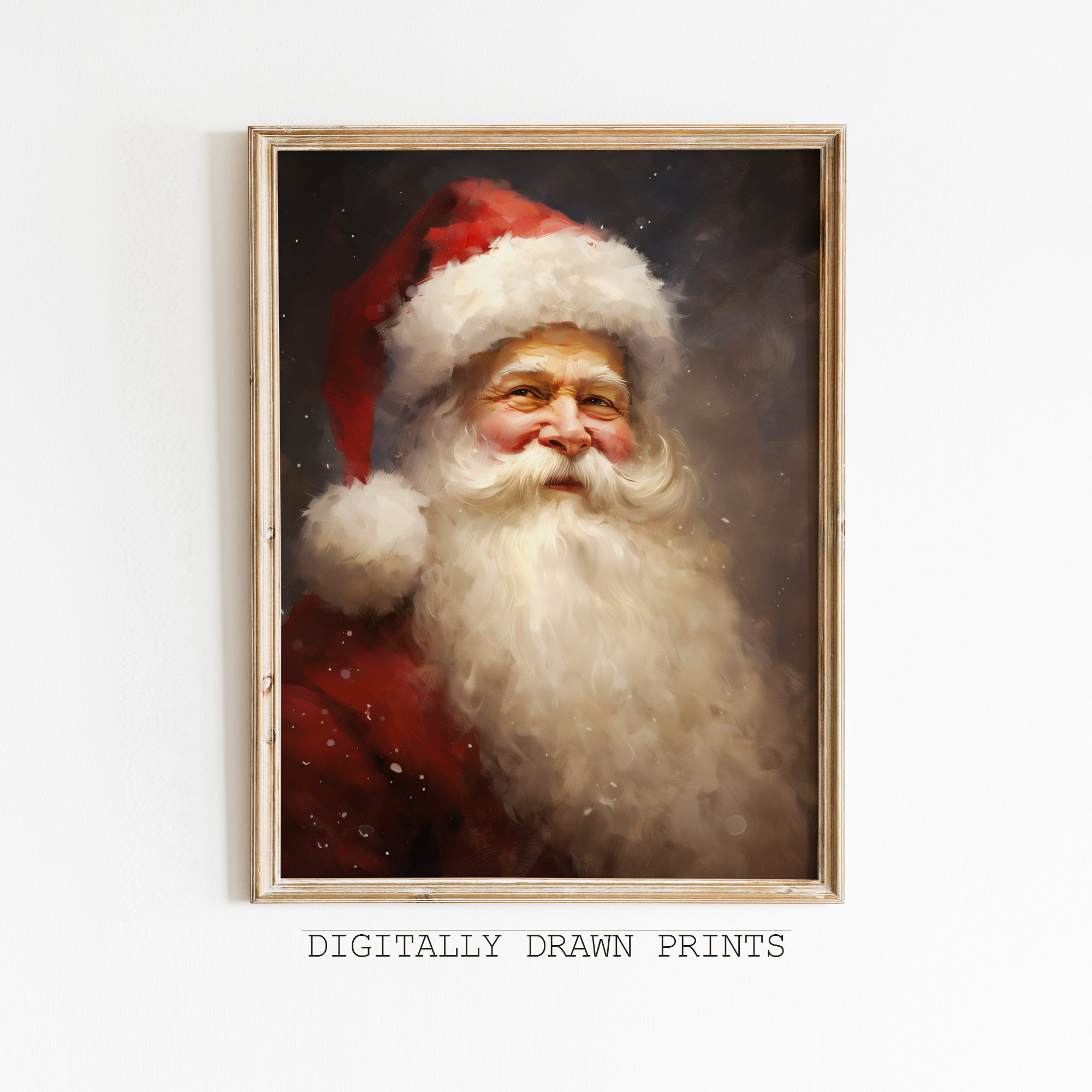 Santa Portrait Vintage Christmas Printable Wall Art, Christm | Inspire ...