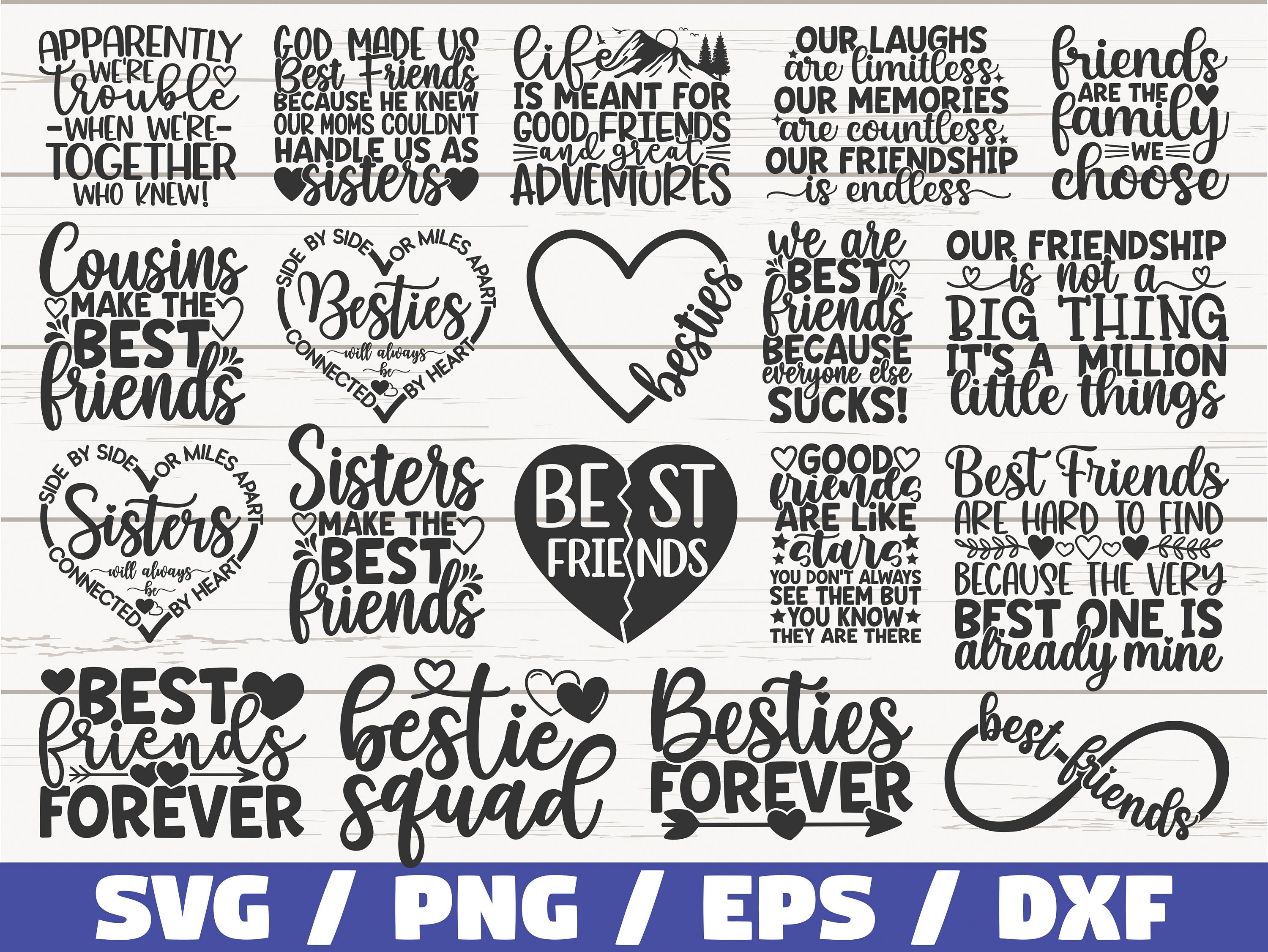 Best Friends SVG Bundle, Friendship Bundle SVG, Cut Files, C | Inspire Uplift