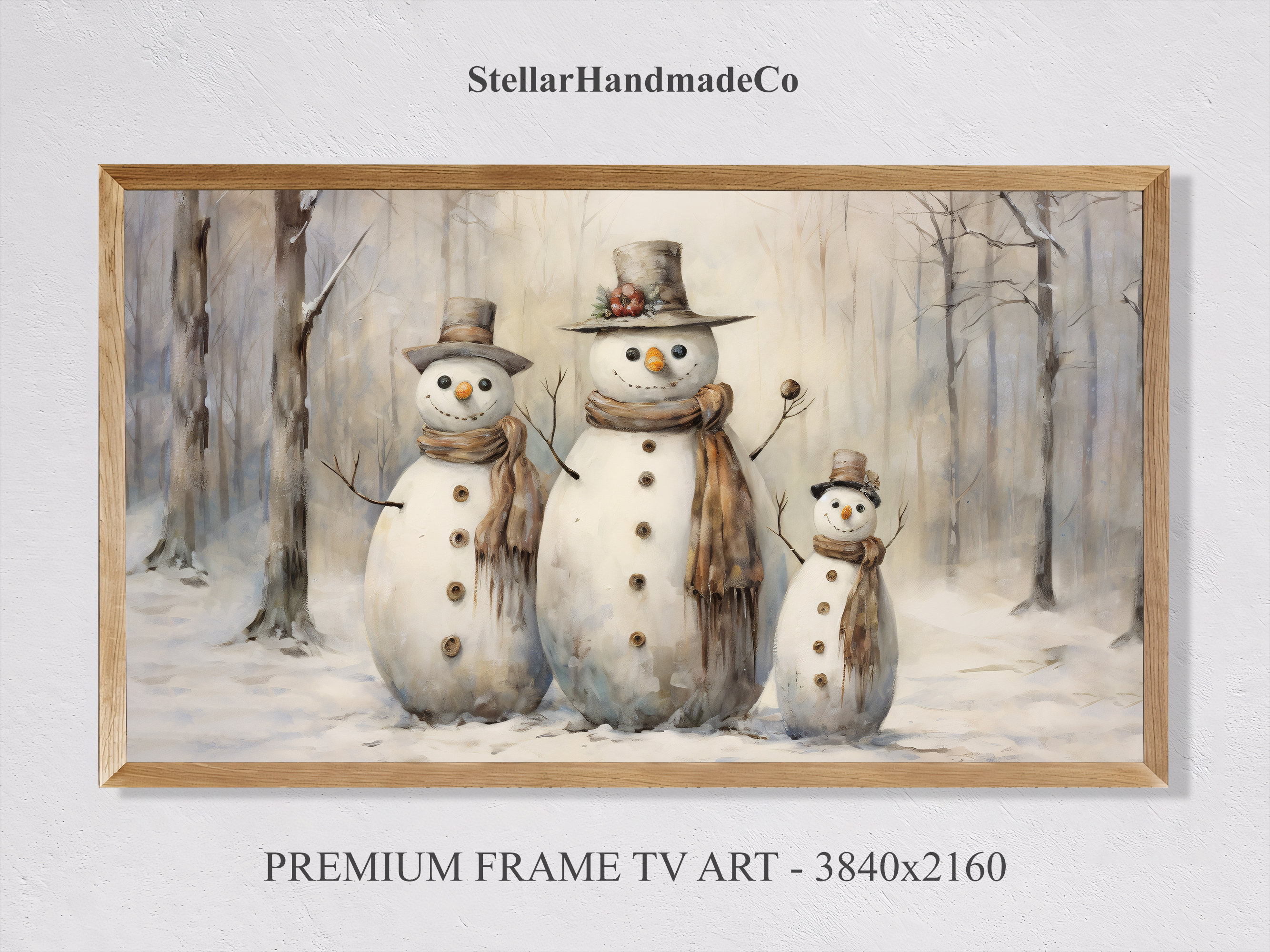 Christmas Frame TV Art, Snowmans Art For Frame TV, Holiday S | Inspire ...